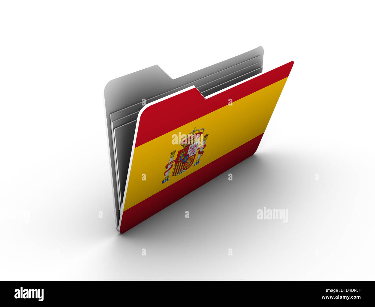 folder icon with flag of spain on white background Stock Photo - Alamy