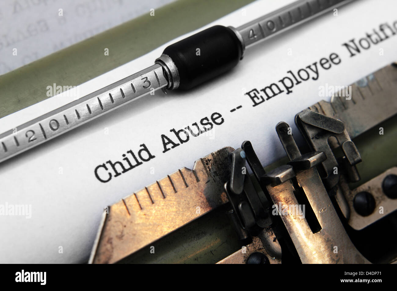 Typewriter and document Stock Photo - Alamy