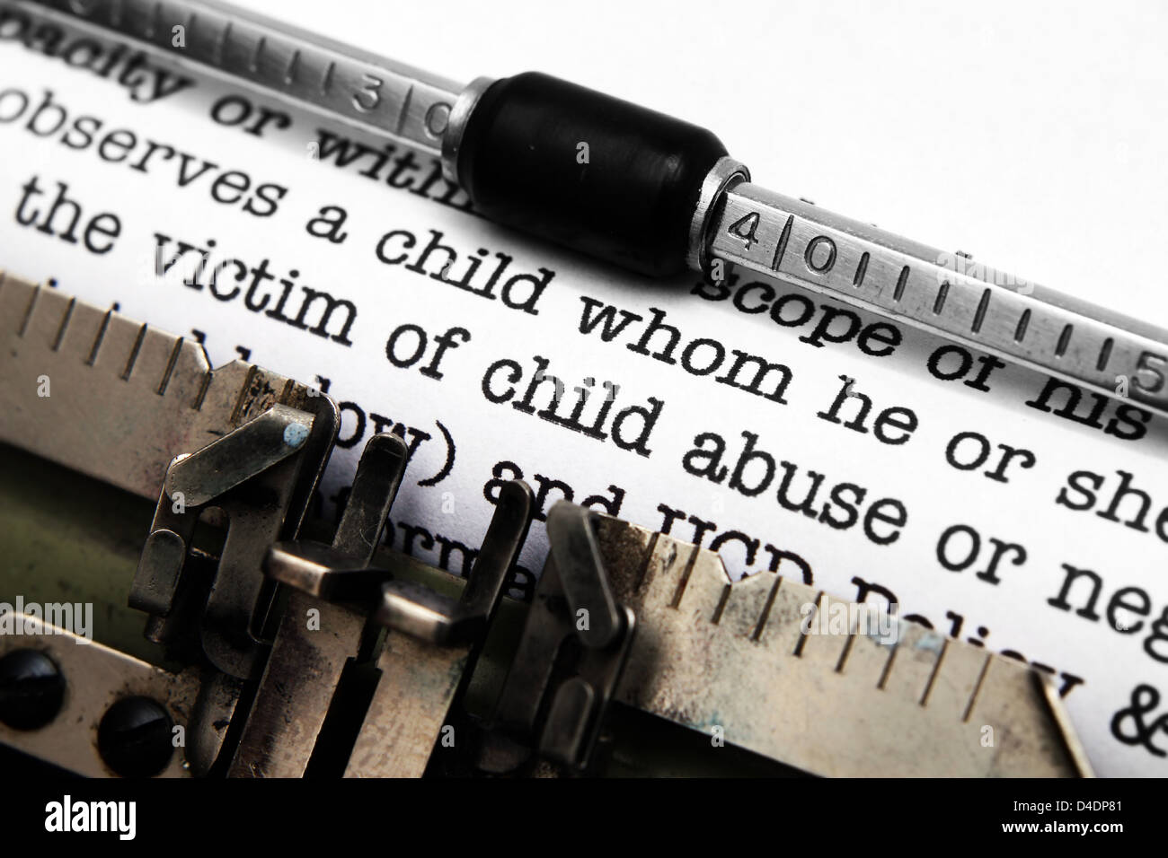 Typewriter and document Stock Photo - Alamy