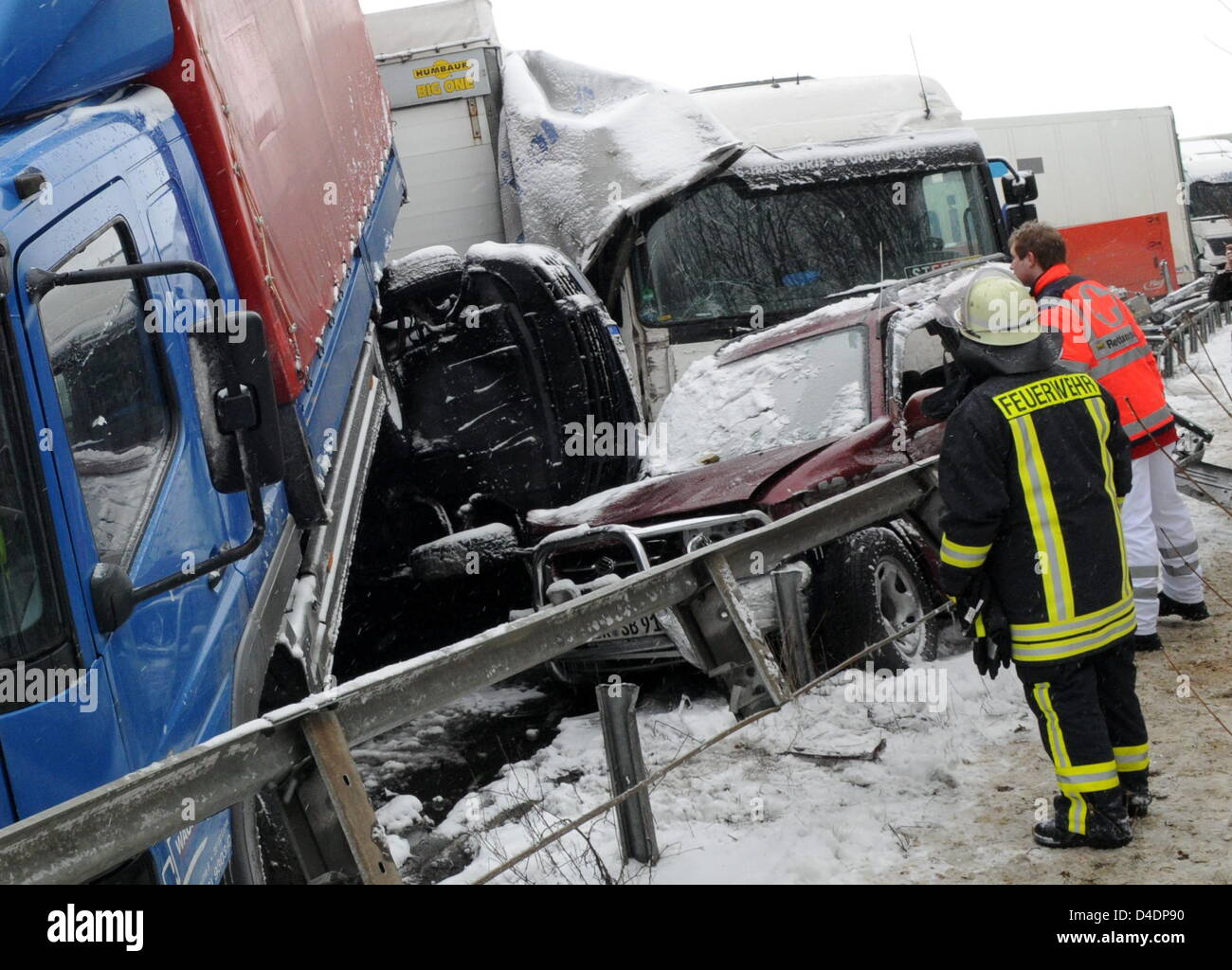 Wrecked cars and trucks are pictured after a mult-vehichle accident on ...