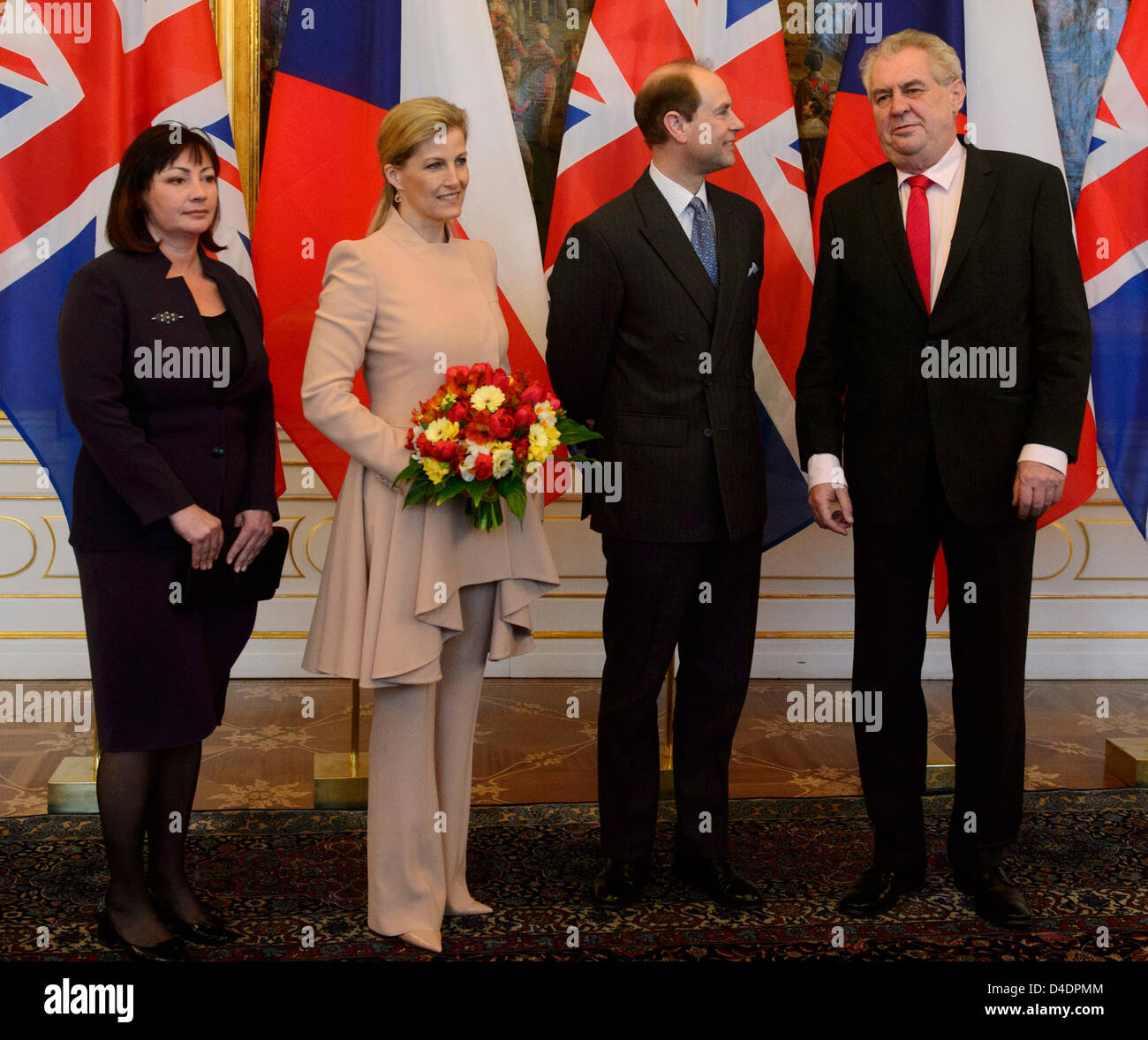 Prague, Czech Republic. 12th March 2013. Prince Edward, second right ...