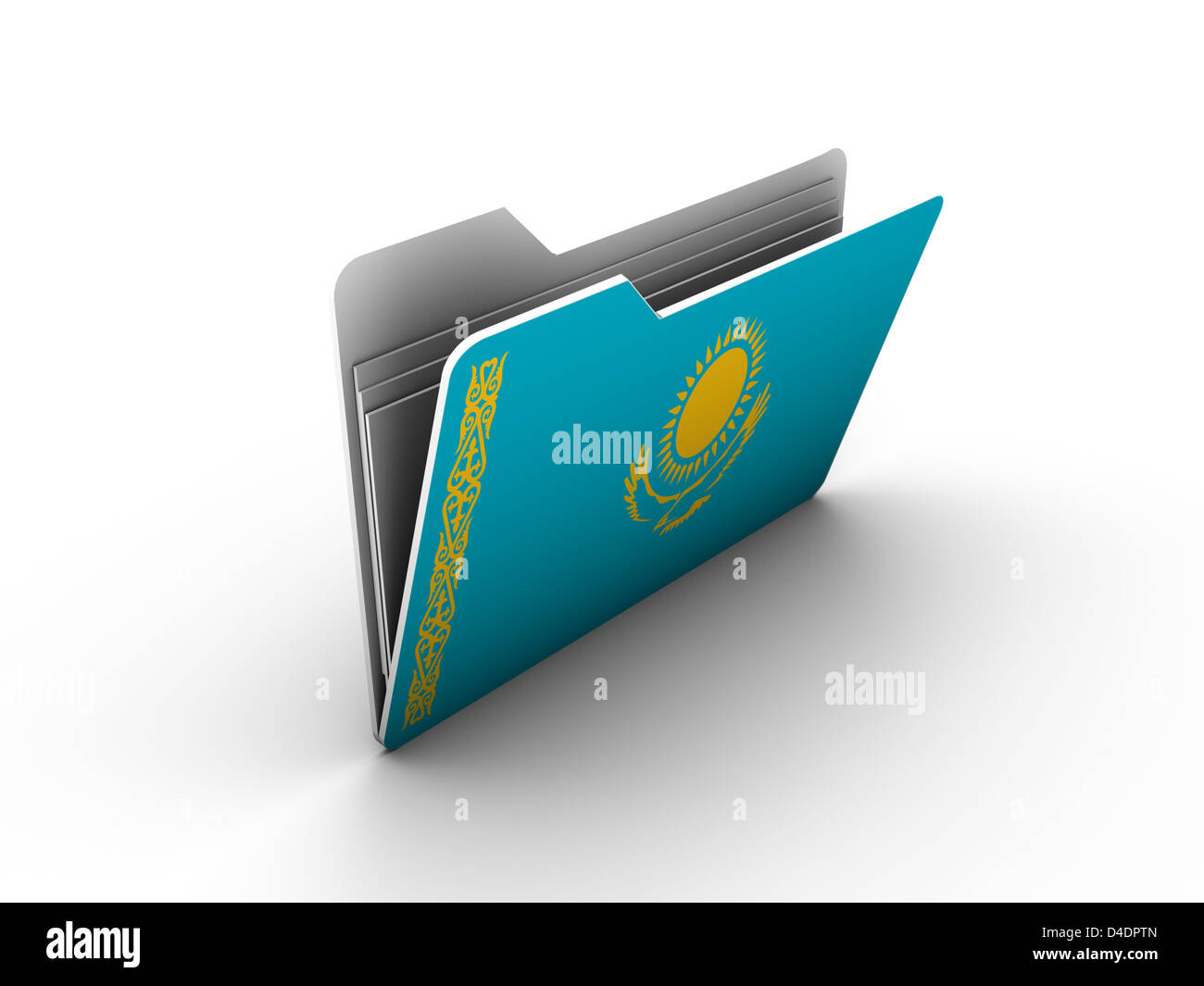 folder icon with flag of kazakhstan on white background Stock Photo - Alamy