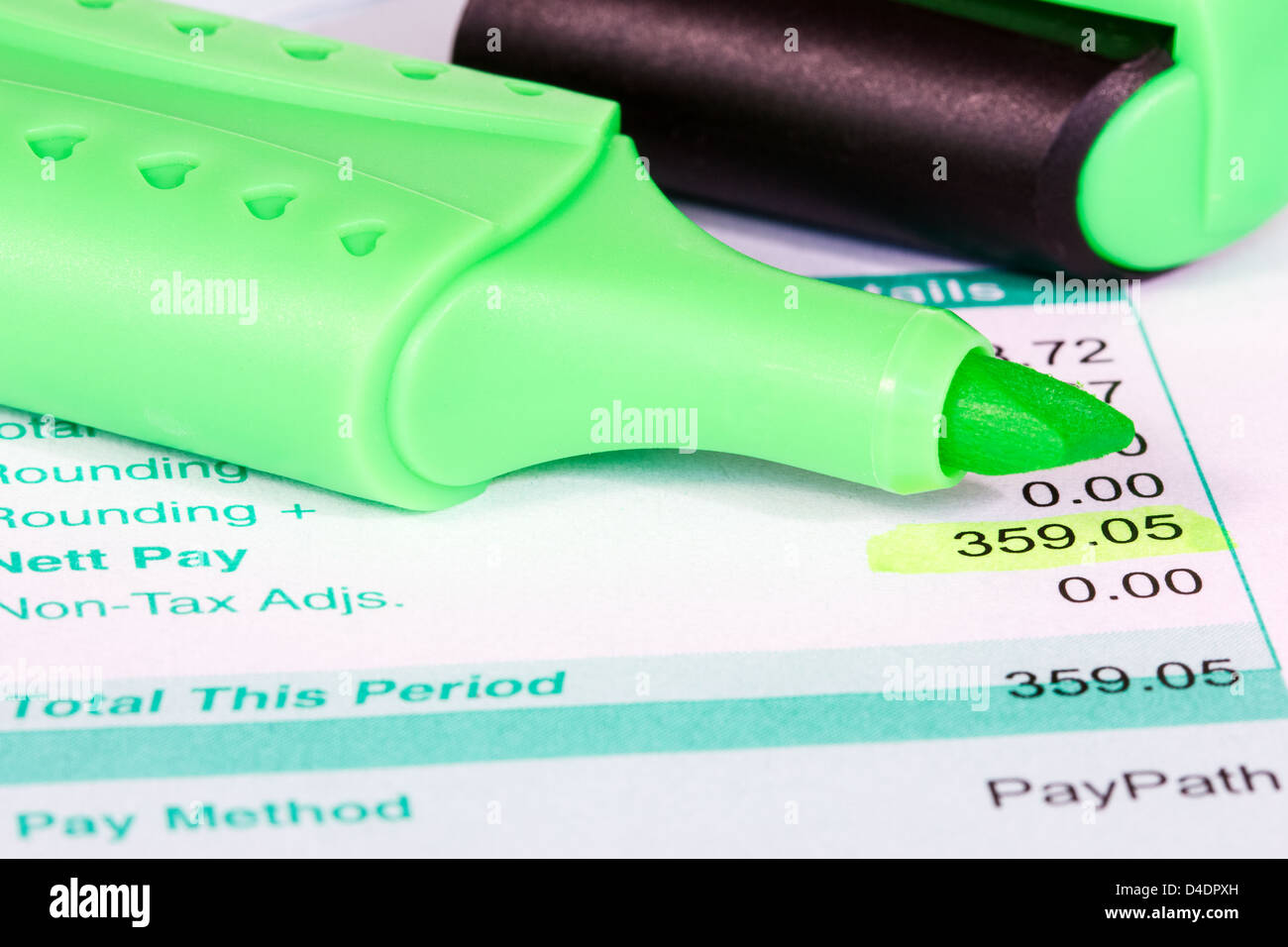 Payslip monthly wage green marker hi-res stock photography and images ...