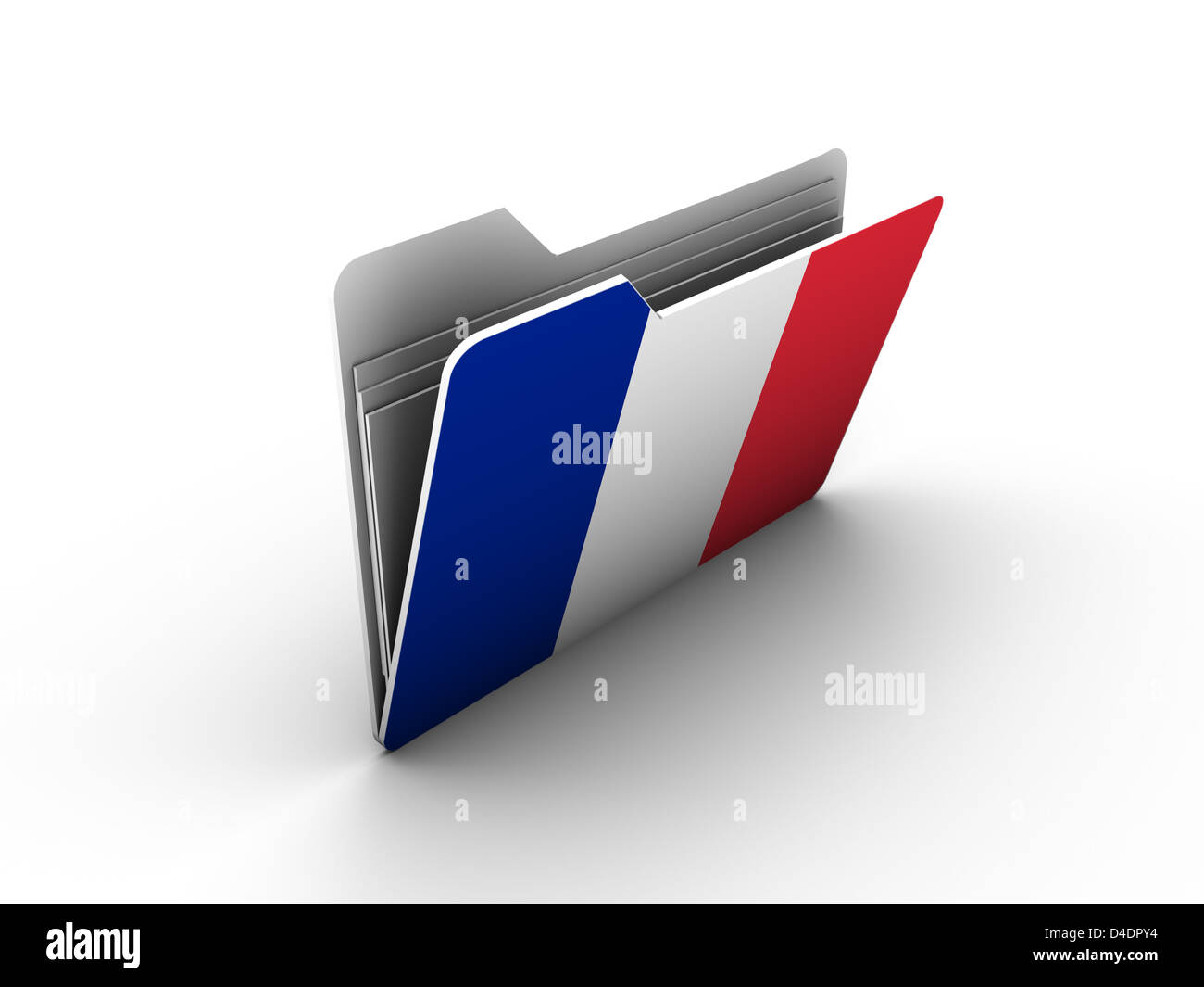 folder icon with flag of france on white background Stock Photo - Alamy