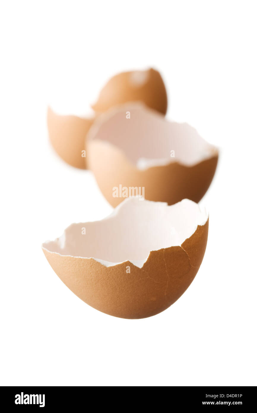 Eggshell isolated on white background Stock Photo - Alamy