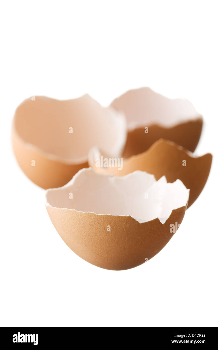 Eggshell isolated on white background Stock Photo - Alamy