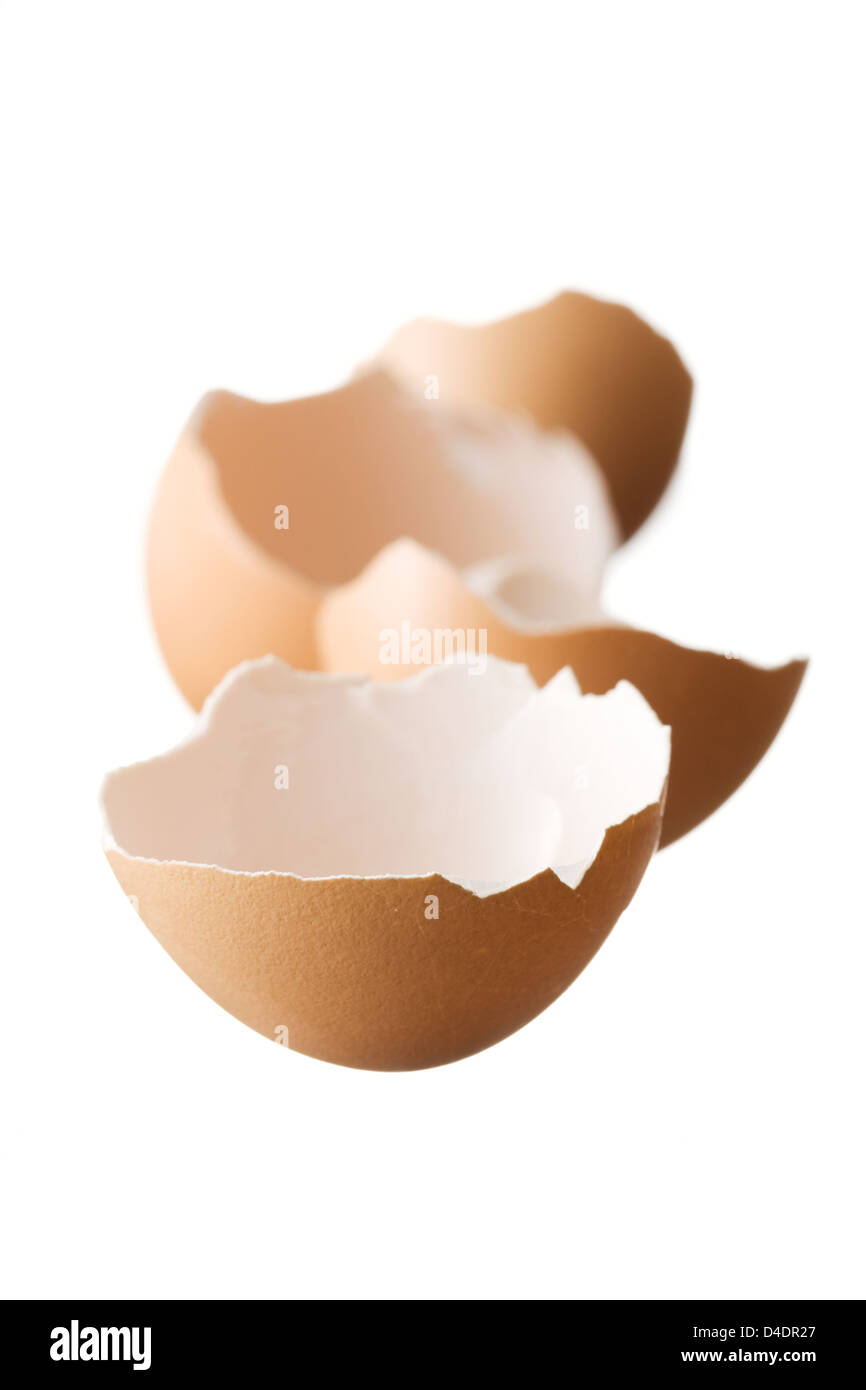 Eggshell isolated on white background Stock Photo - Alamy