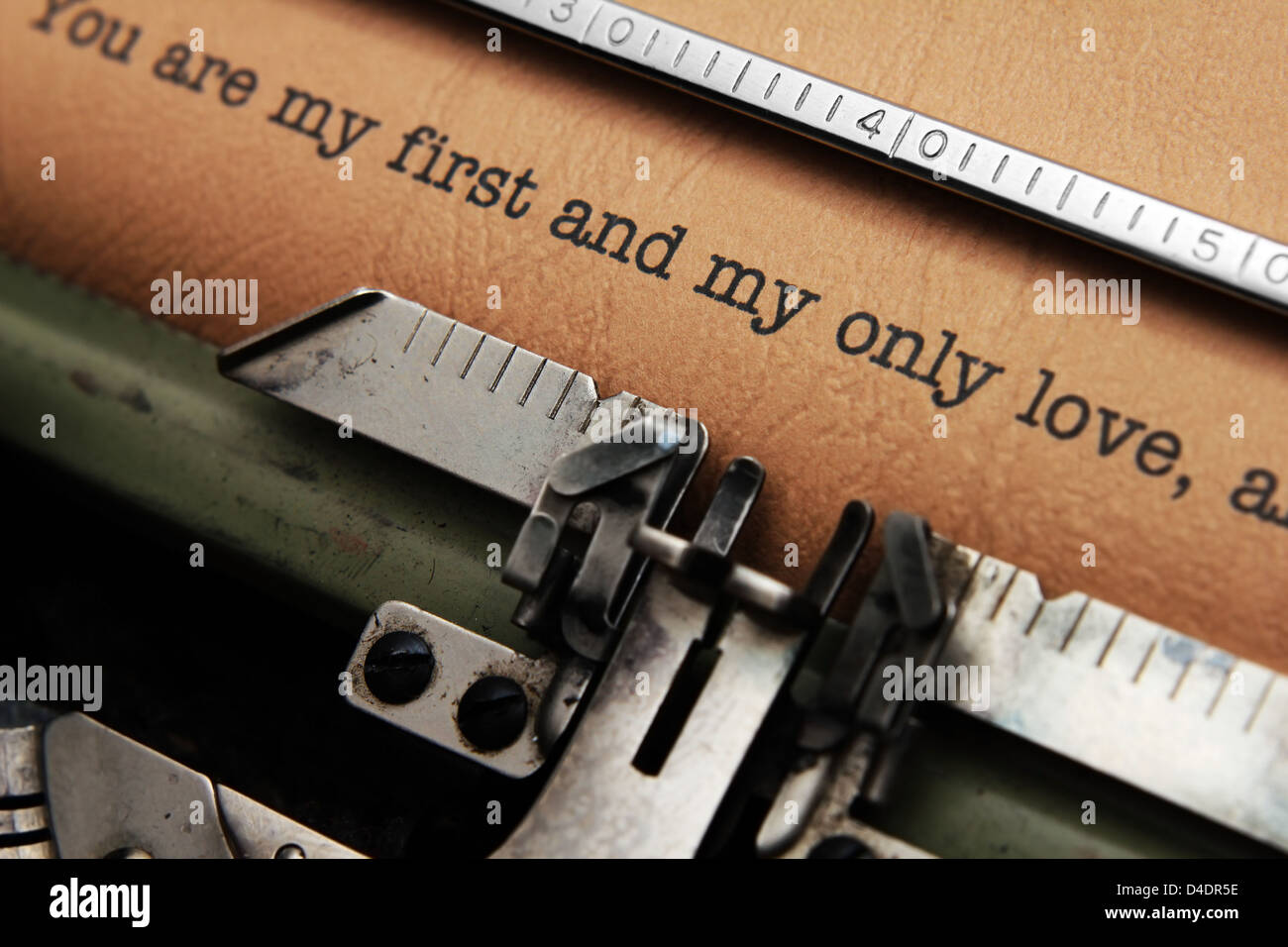 Typewriter and document Stock Photo - Alamy
