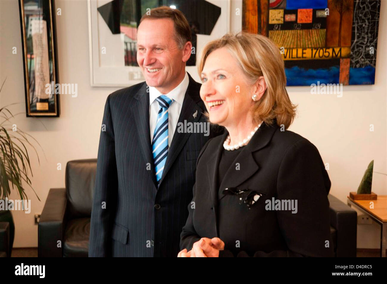 Secretary Clinton Speaks With New Zealand Prime Minister Key Stock ...