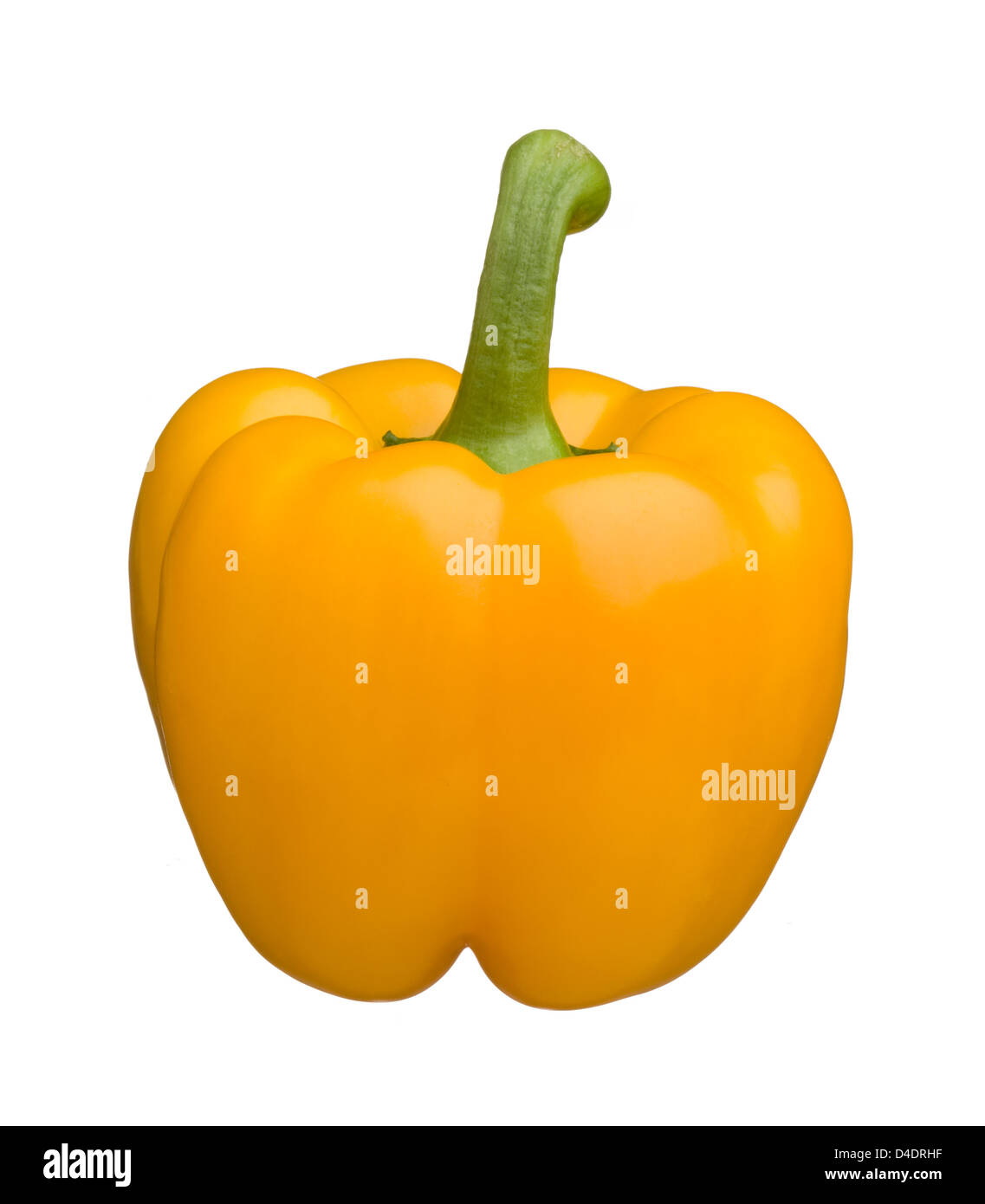 Single Yellow Bell Pepper isolated on white background, studio shot ...