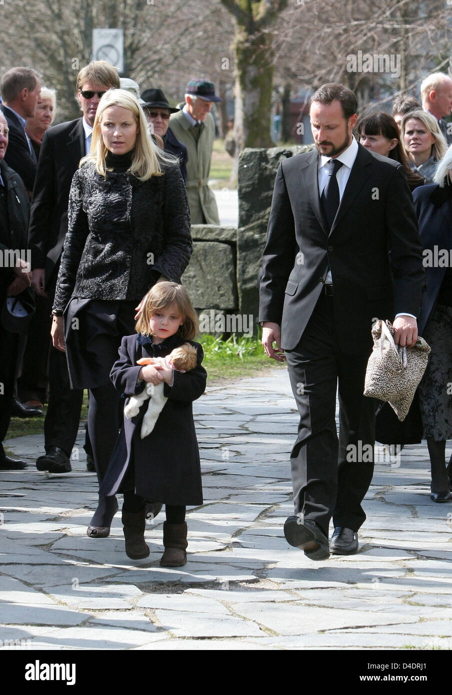 Princess Mette-Marit of Norway, Prince Haakon and their daughter ...