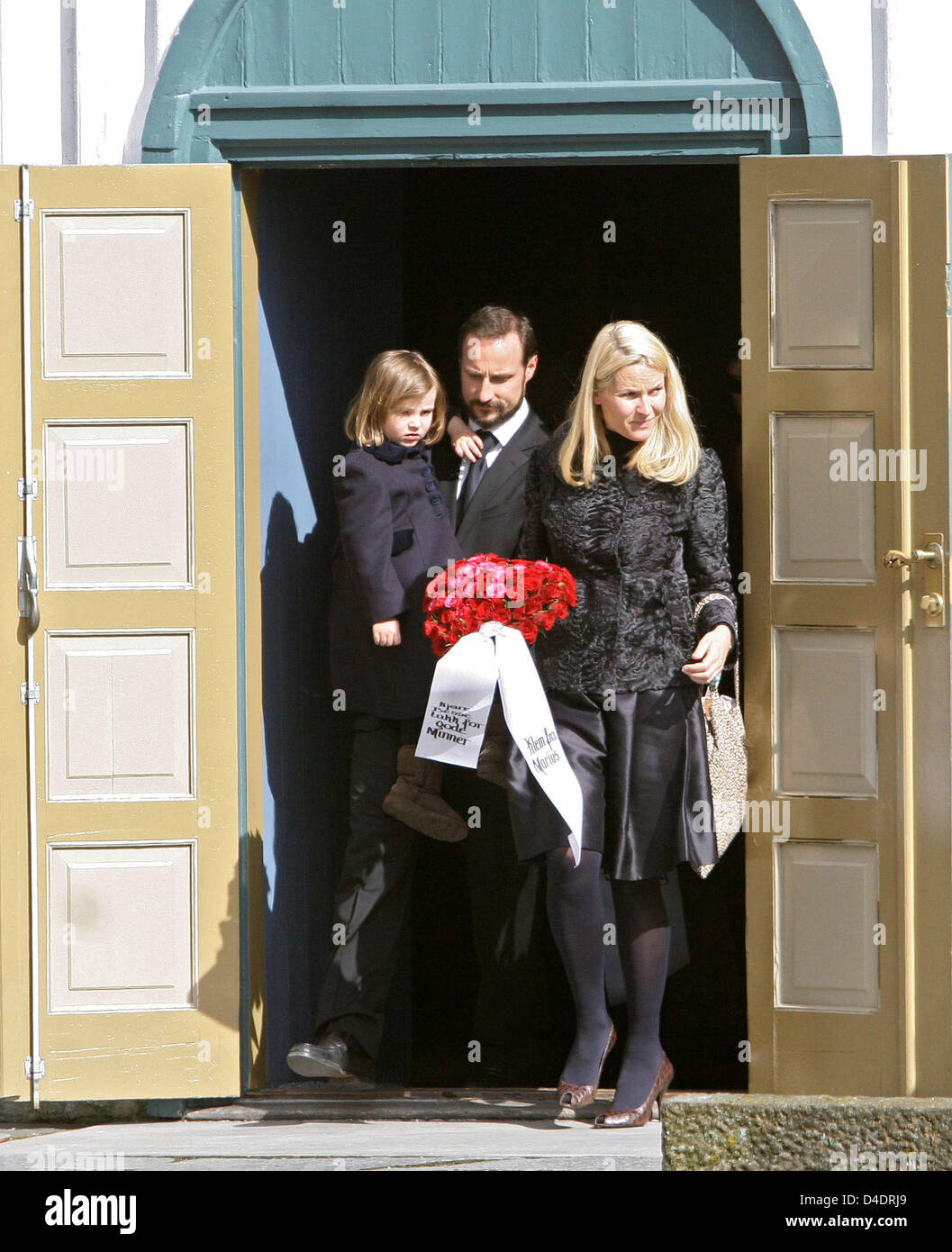 Princess Mette-Marit of Norway, Prince Haakon and their daughter ...