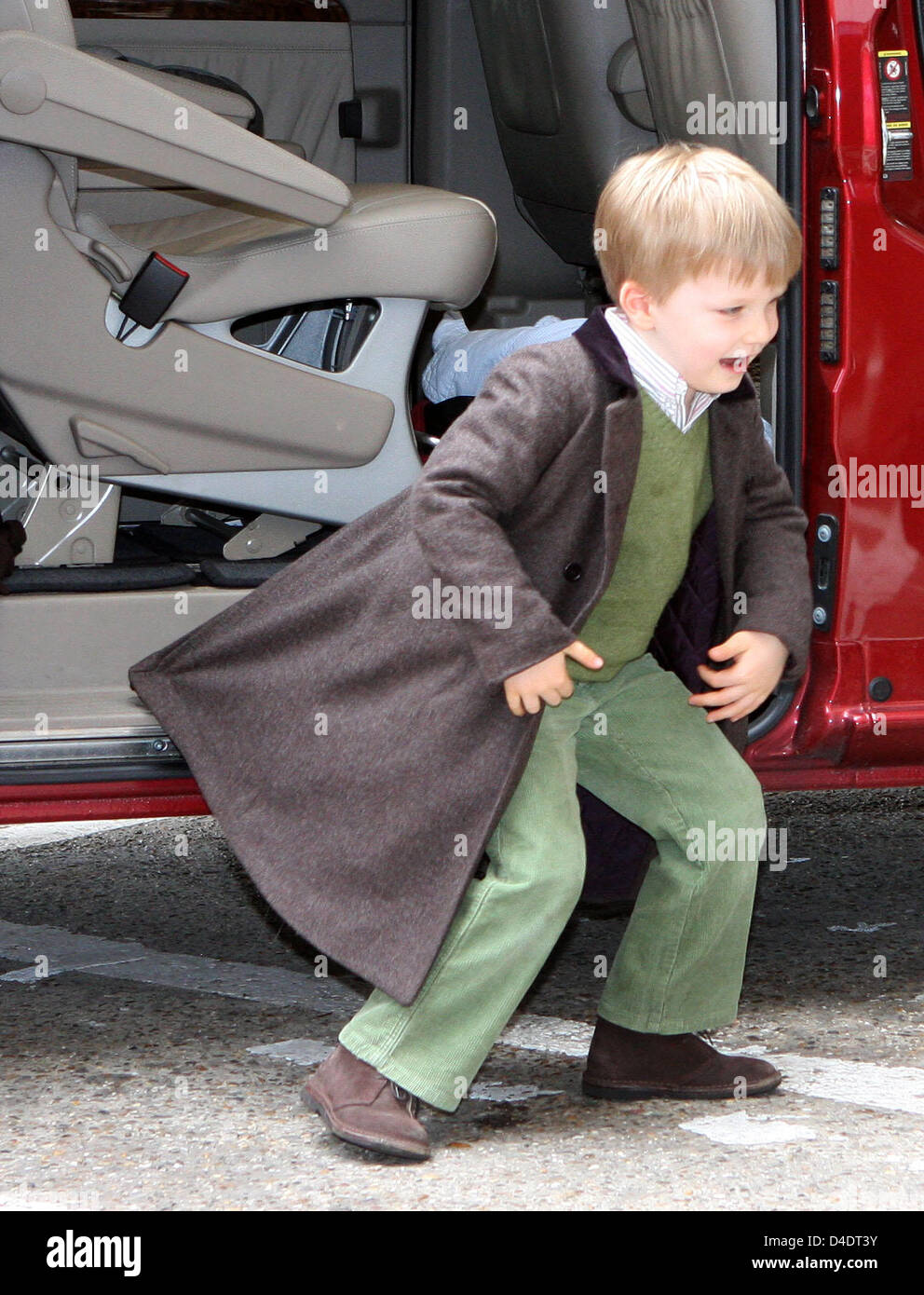 Belgian Prince Gabriel is pictured during a visit of Belgian Princess ...