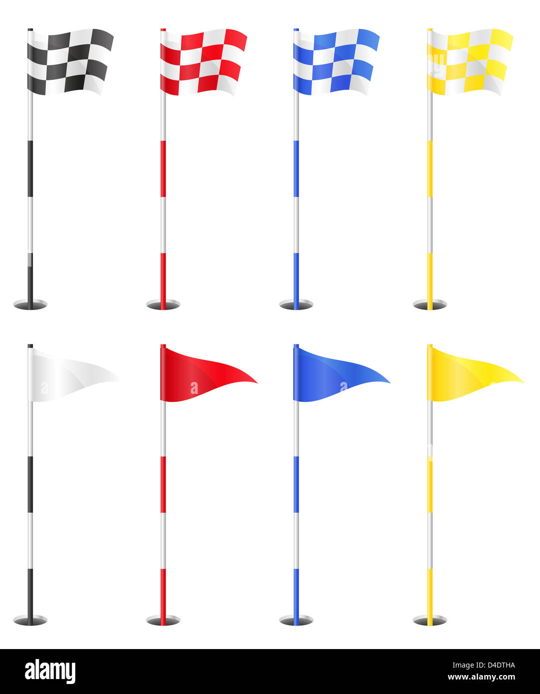 golf flags illustration isolated on white background Stock Photo - Alamy