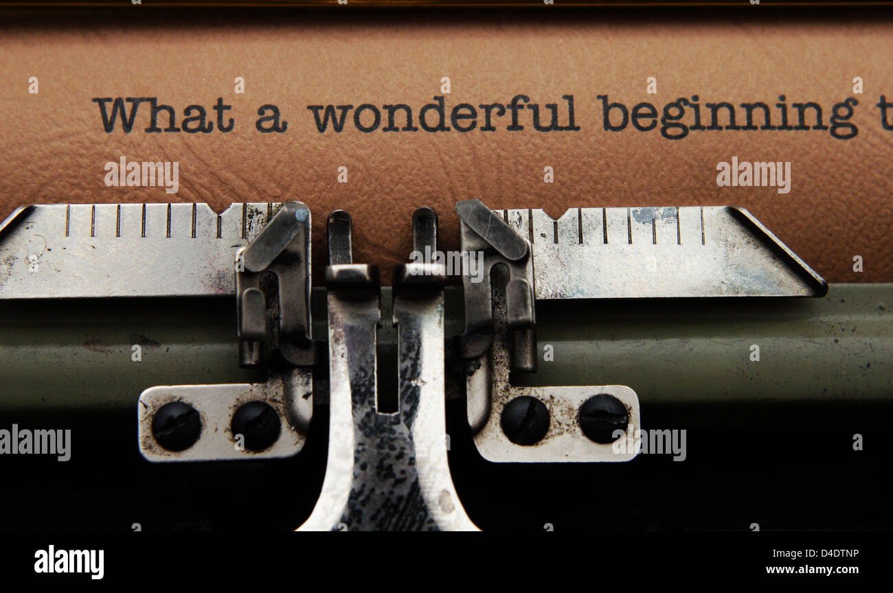 Typewriter and document Stock Photo - Alamy