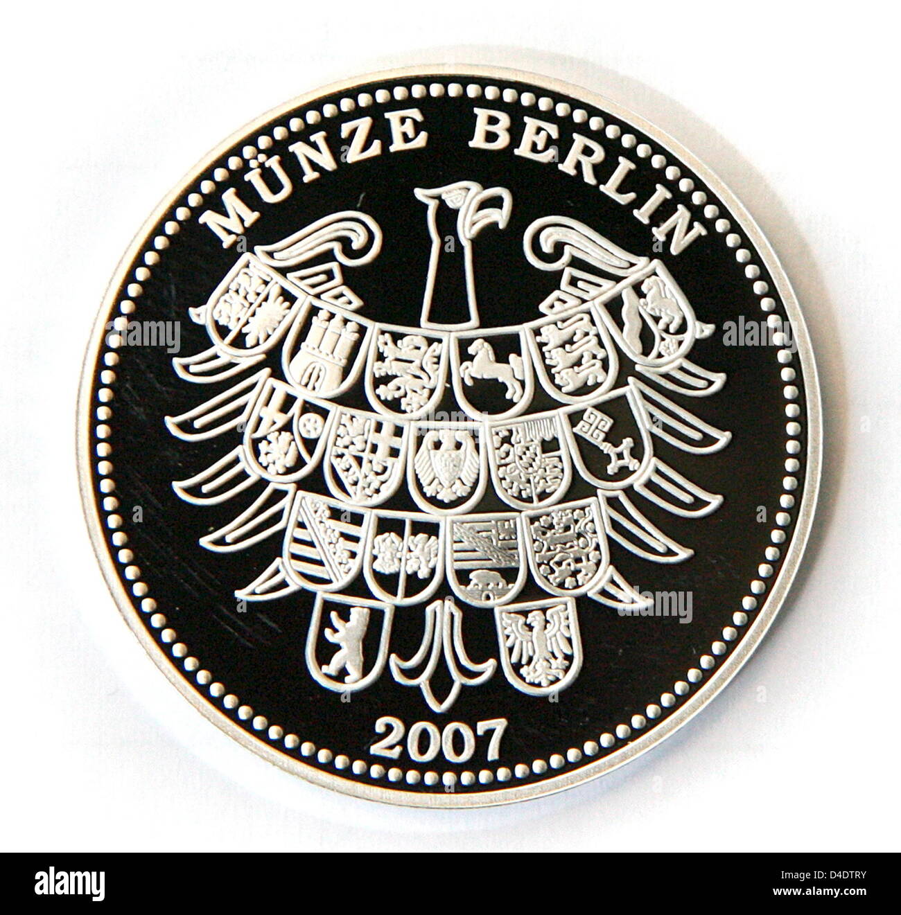 The picture shows the back of special 'Knut' medal in Berlin, Germany ...