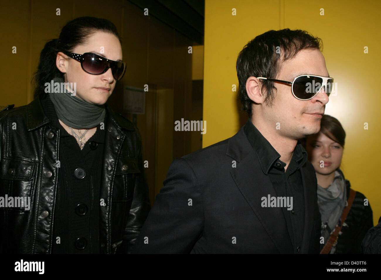 German actor Ben Tewaag and his girlfriend Tine Fuchs enter the county ...