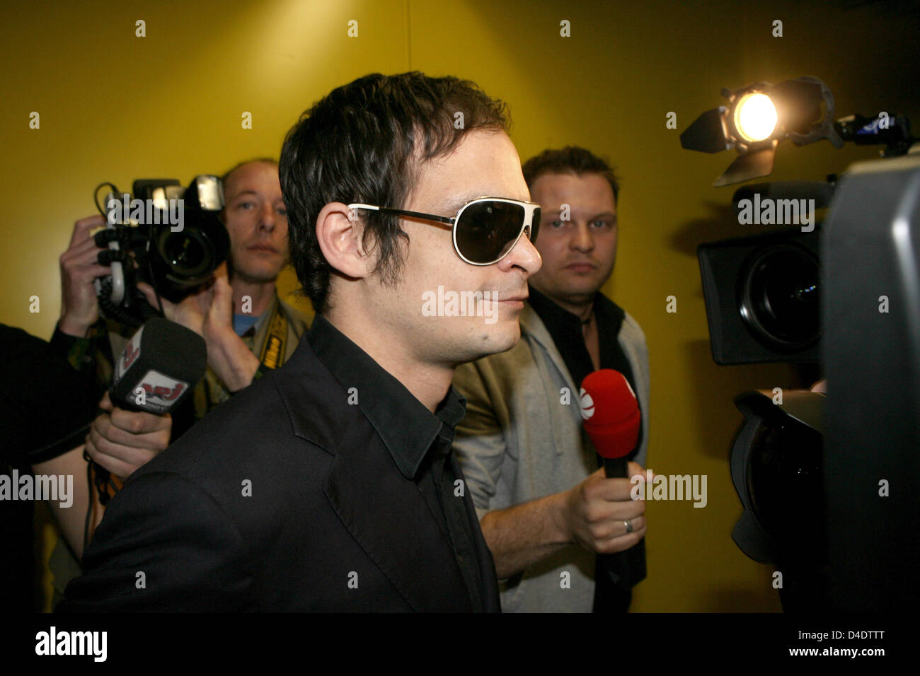 German actor Ben Tewaag arrives at the county court of Munich, Germany ...