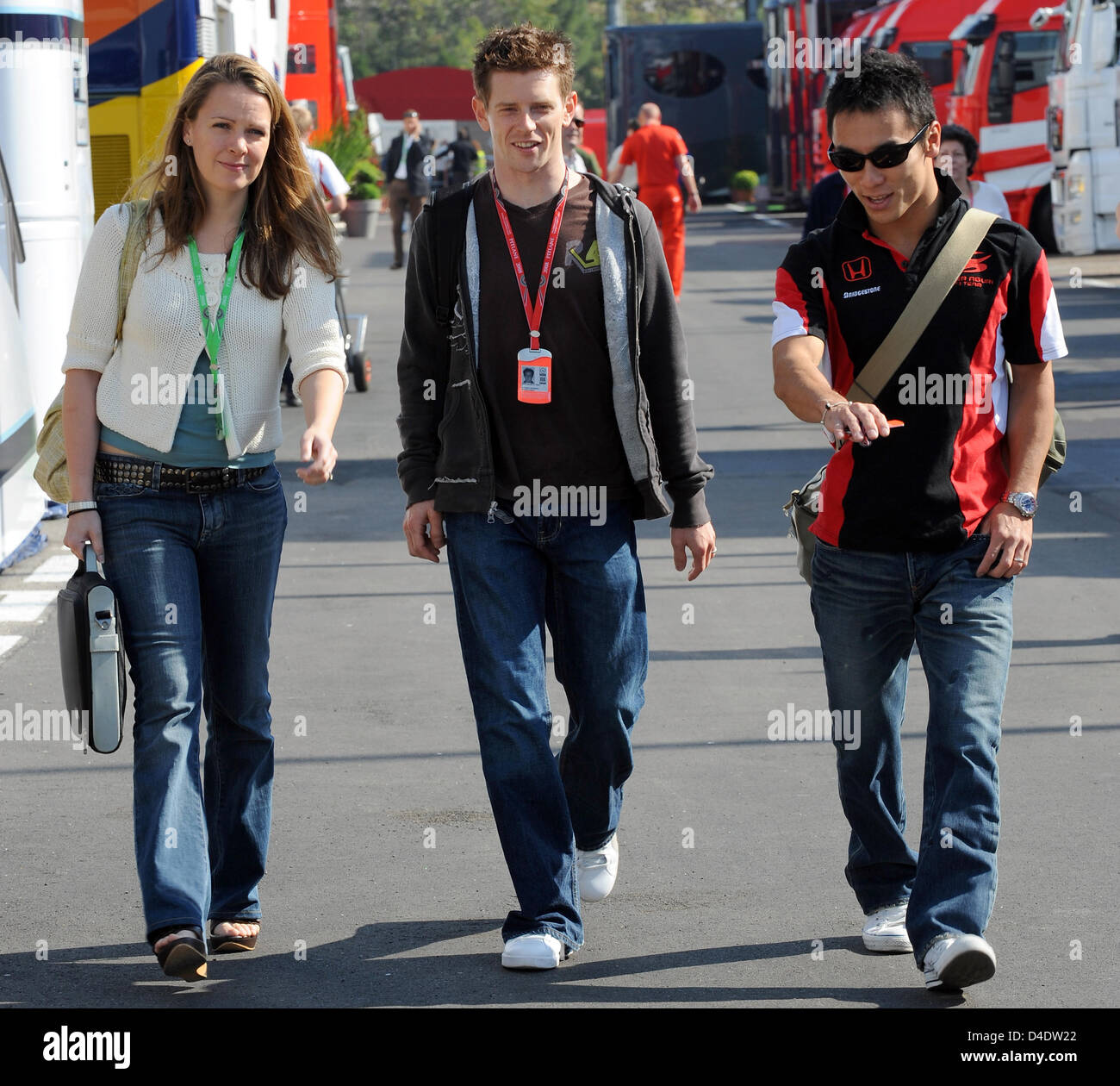 British Formula One driver Anthony Davidson of Super Auguri F1 (C), his ...