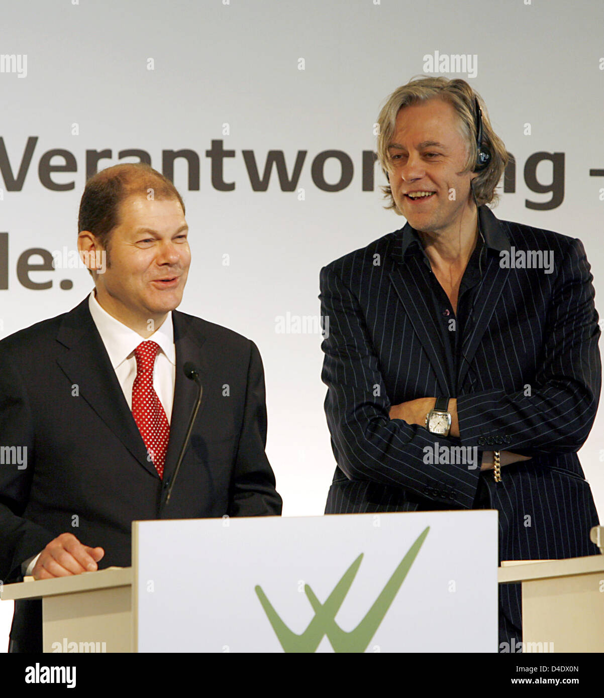 Irish singer and activist Bob Geldof (R) and German Minister for Labour ...