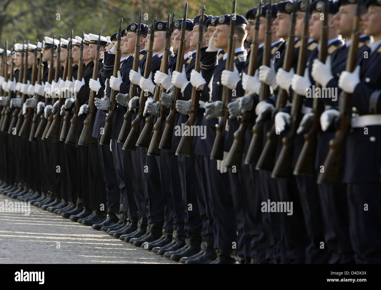 German Ministry of Defence's Guard of Honour poses during an official ...