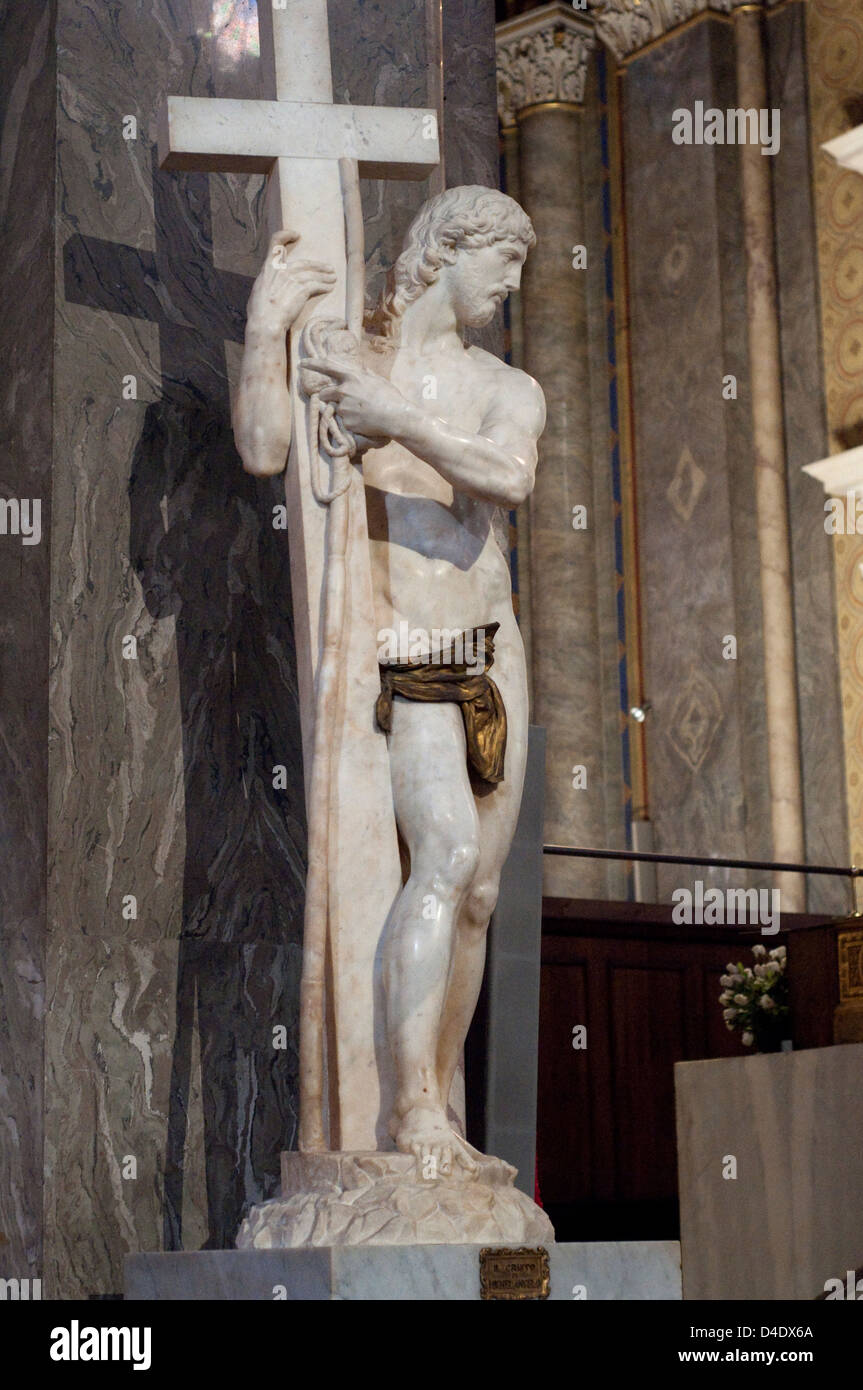 Italy, Lazio, Rome, Santa Maria Sopra Minerva Church, Christ Statue by ...