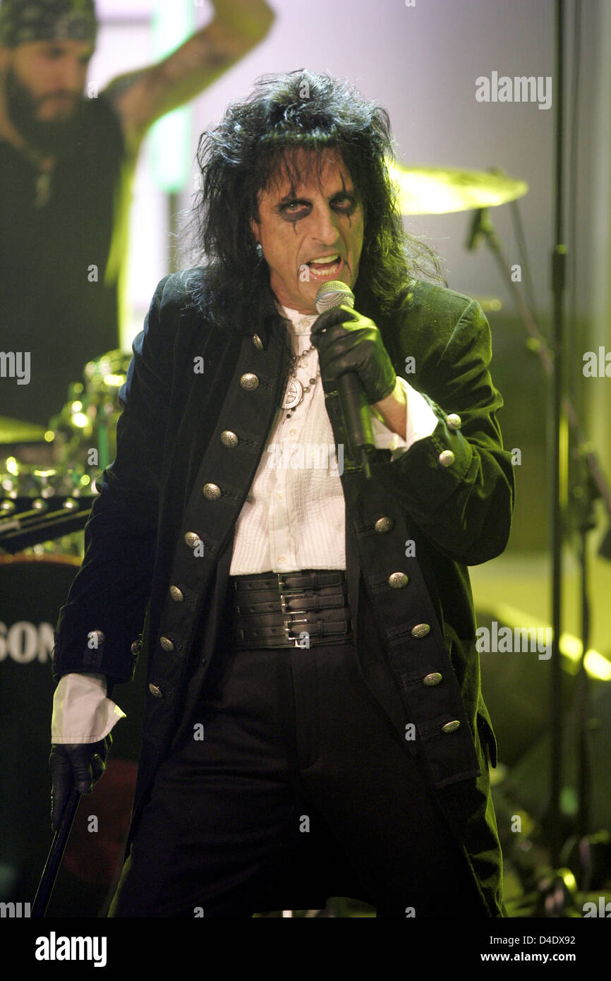 US rock singer Alice Cooper performs during the taping of German ...