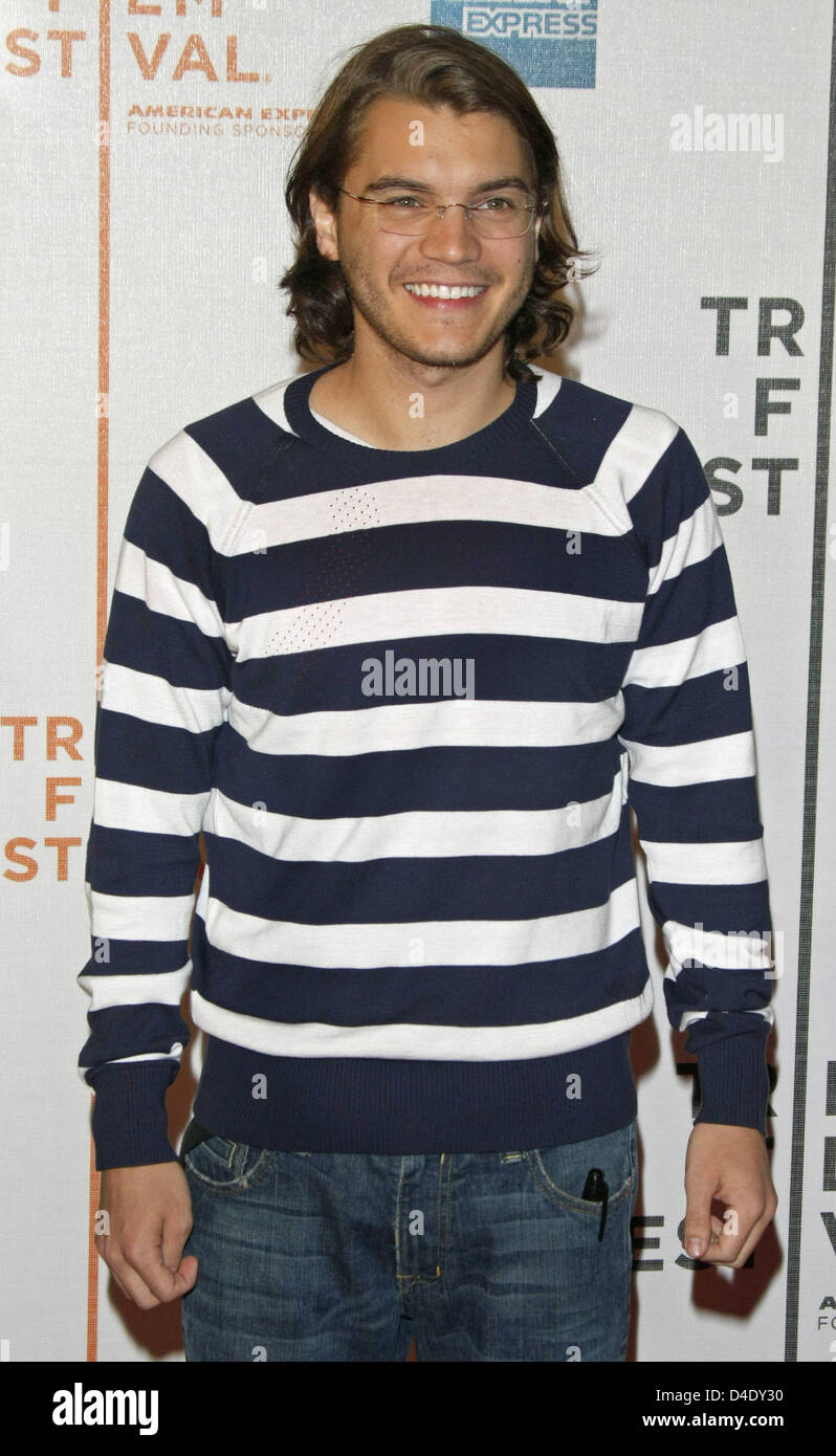 Actor Emile Hirsch arrives at the premiere of 'Speed Racer' during the ...