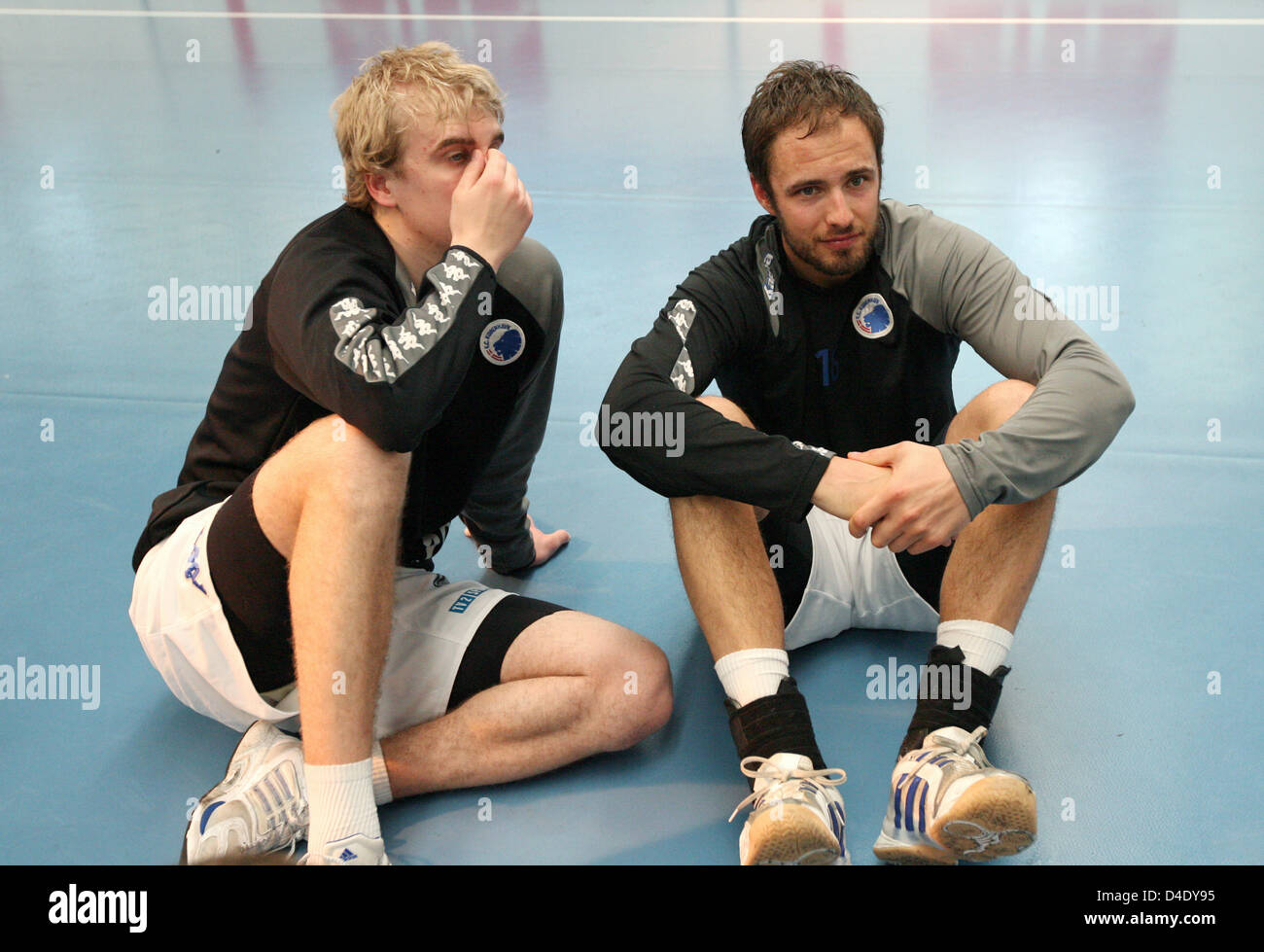 FC Copenhagen's Anders Christensen and Kristian Svensson (R) sit on the ...