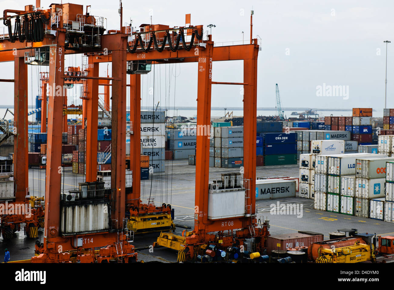 Colombo Port Authority Container Terminal,Gantry Cranes,Ships Unloading ...