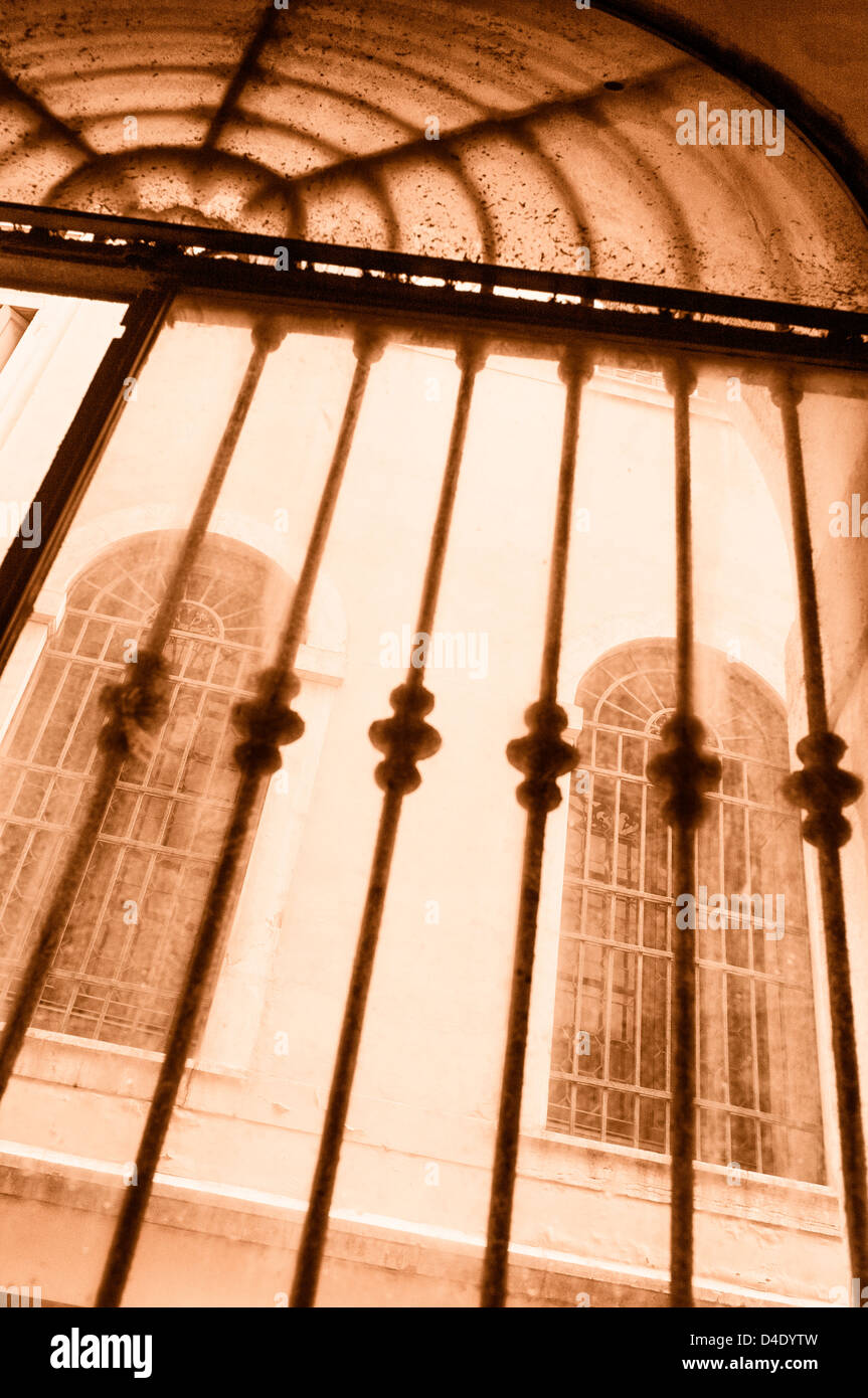Wrought iron gated windows hi-res stock photography and images - Alamy