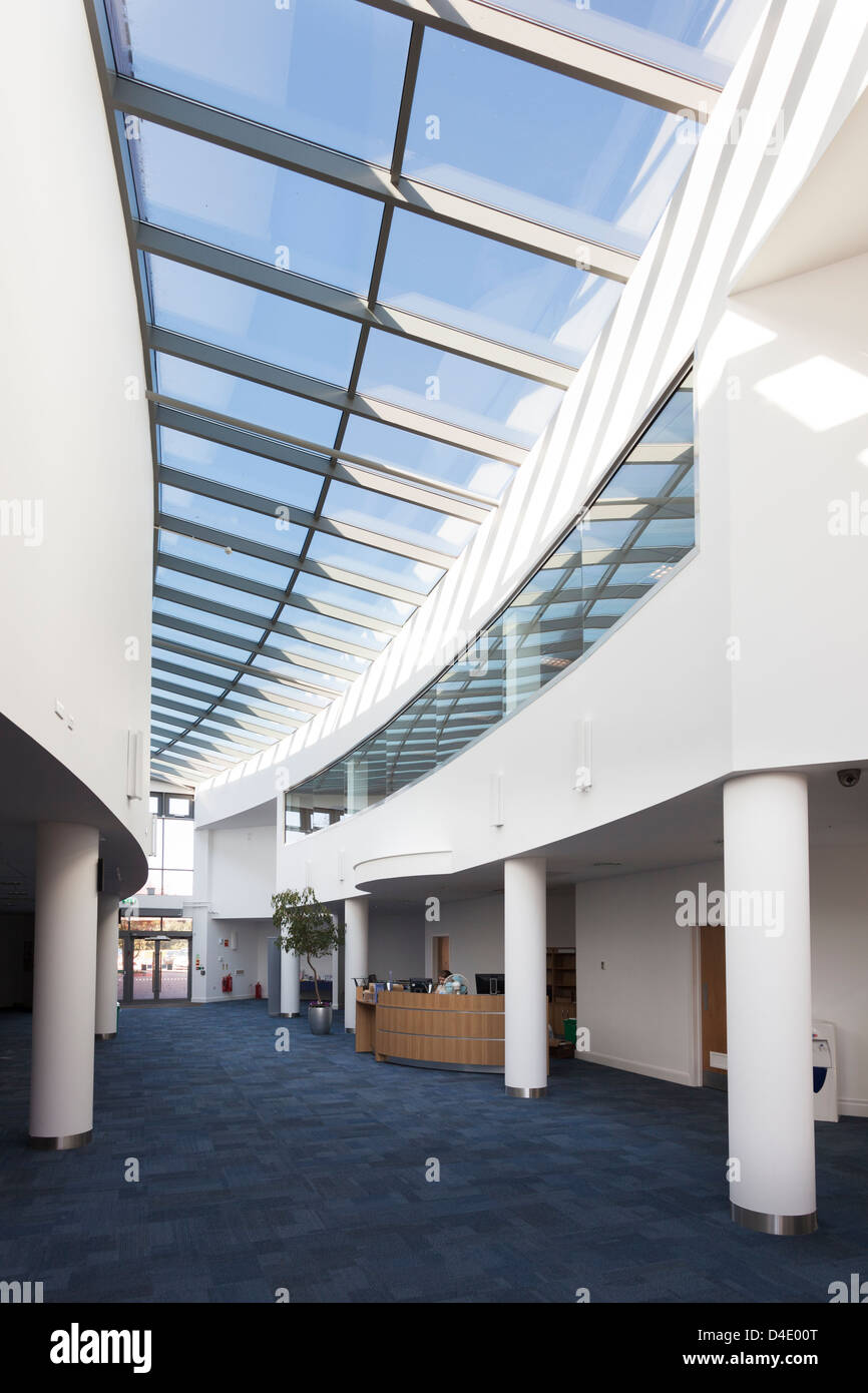 Kings Community Church modern church interior glass atrium Stock Photo ...