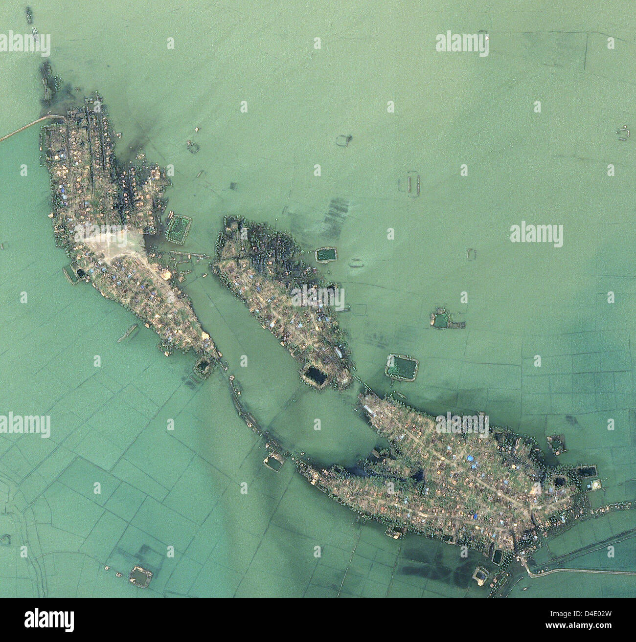 An aerial view by IKONOS-satellites from an altitude of 681 kilometers ...