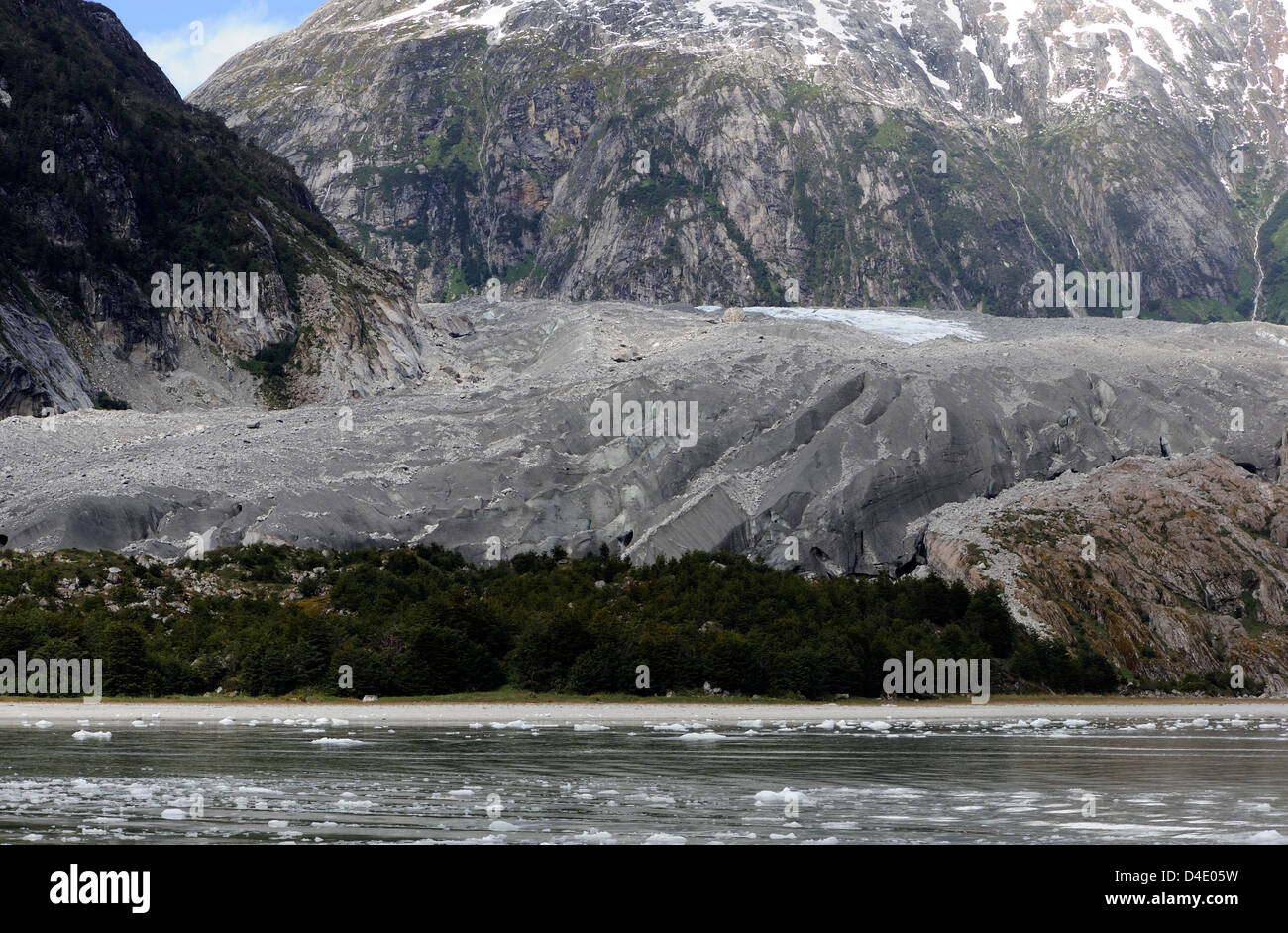 Dirty ice at the bottom of the lesser eastern branch of Pia Glacier in ...