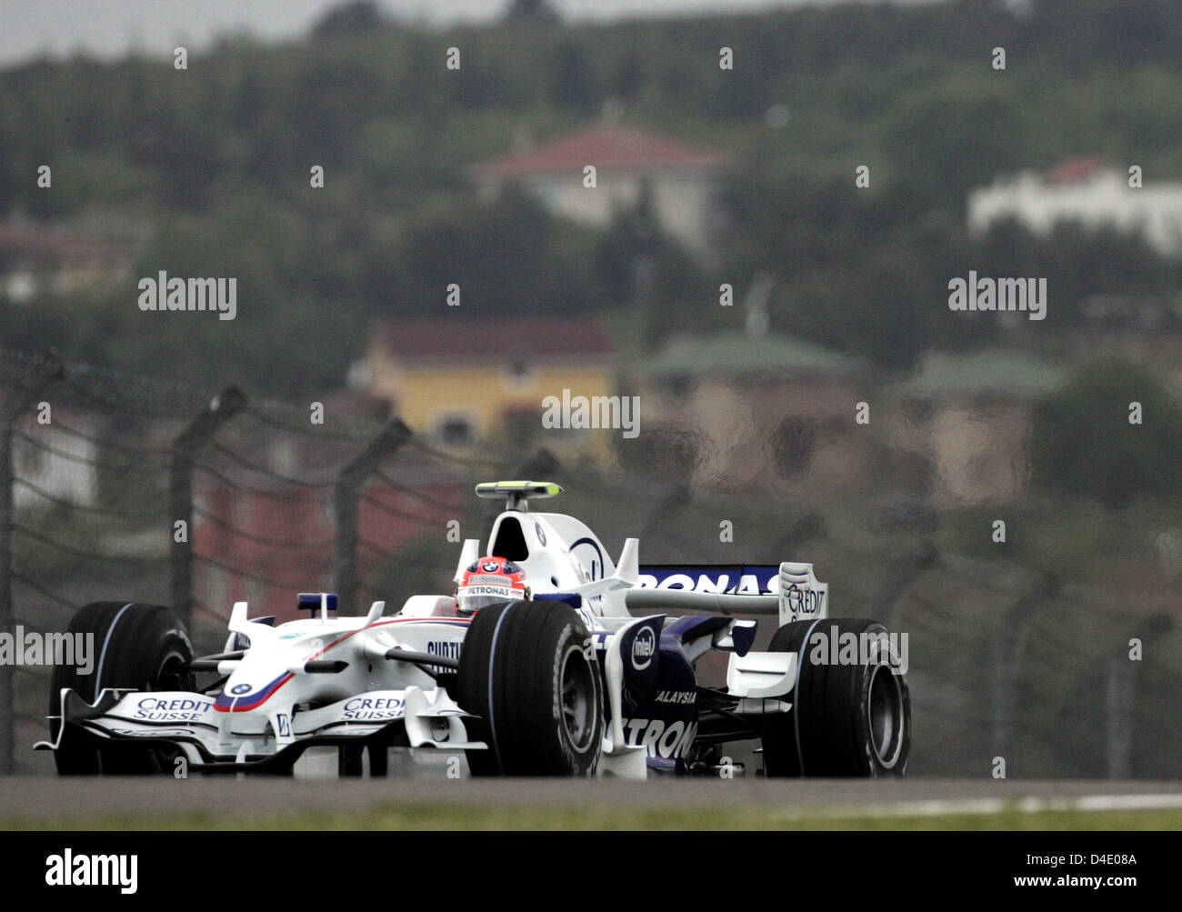 Polish Formula One driver Robert Kubica of BMW Sauber is on the track ...