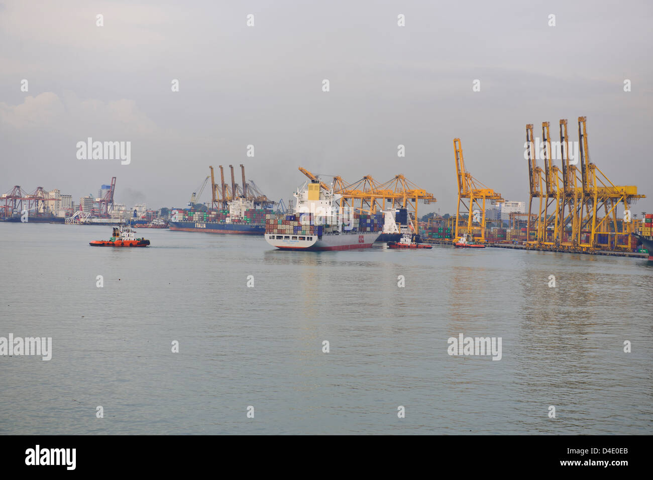 Colombo Port Authority Container Terminal,Gantry Cranes,Ships Unloading ...