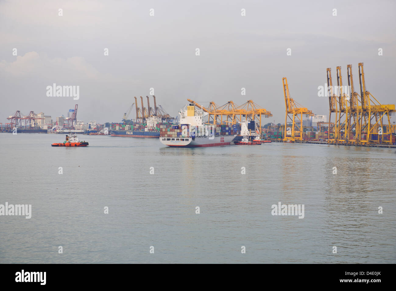 Colombo Port Authority Container Terminal,Gantry Cranes,Ships Unloading ...