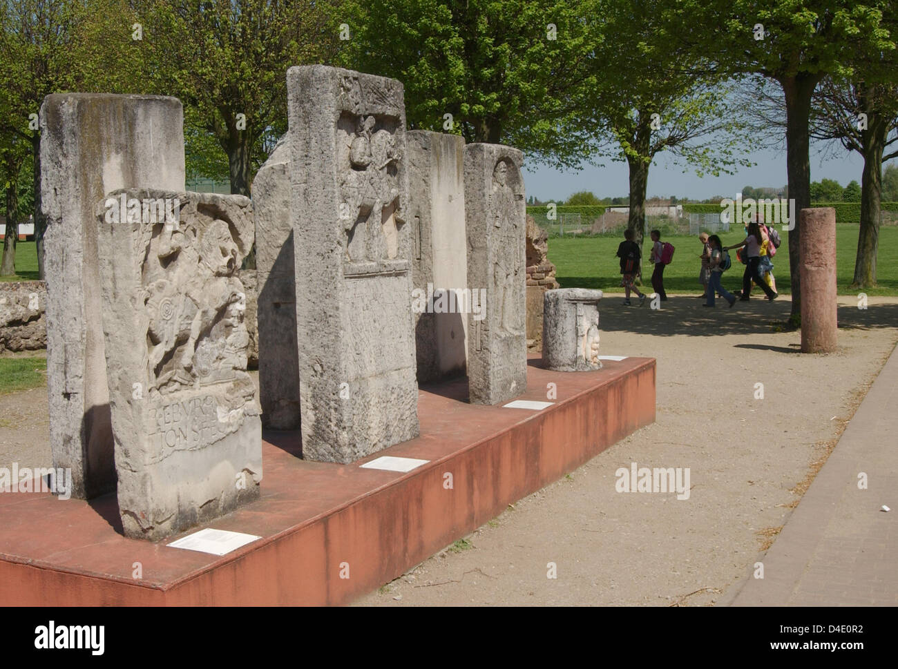 Gravestones of Roman soldiers (L) and an ancient milestone (R) captured ...