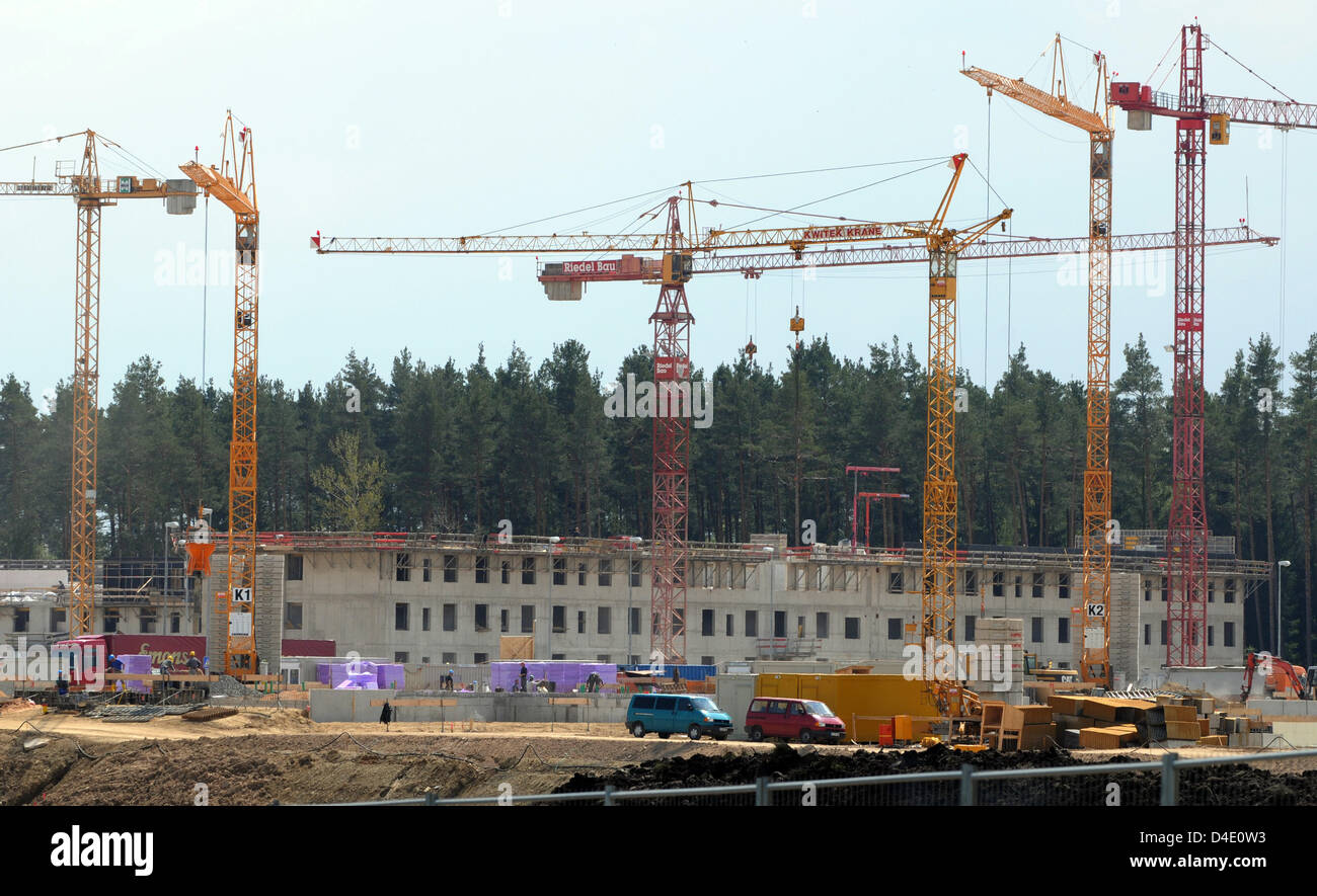View over a construction site at US Army training area Grafenwoehr ...