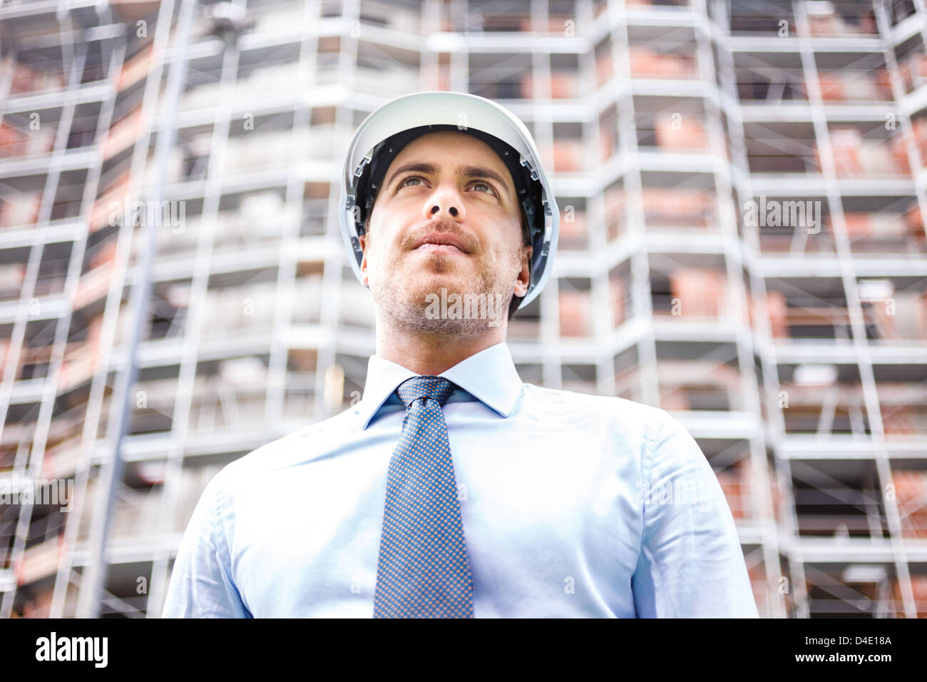 Portrait of an architect in front of a construction site Stock Photo ...