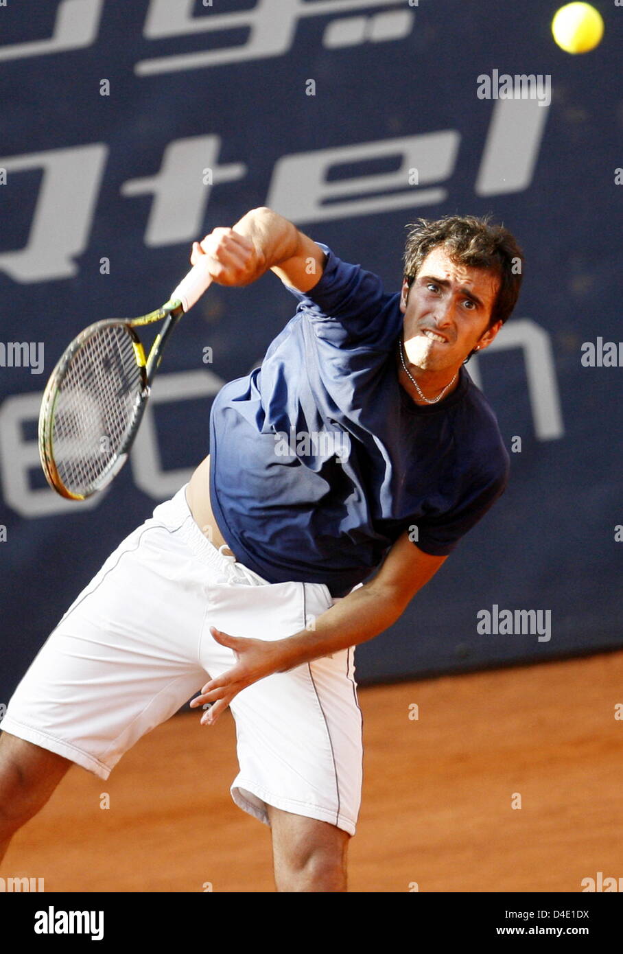 Italian Potito Starace serves the ball during his secound round match ...