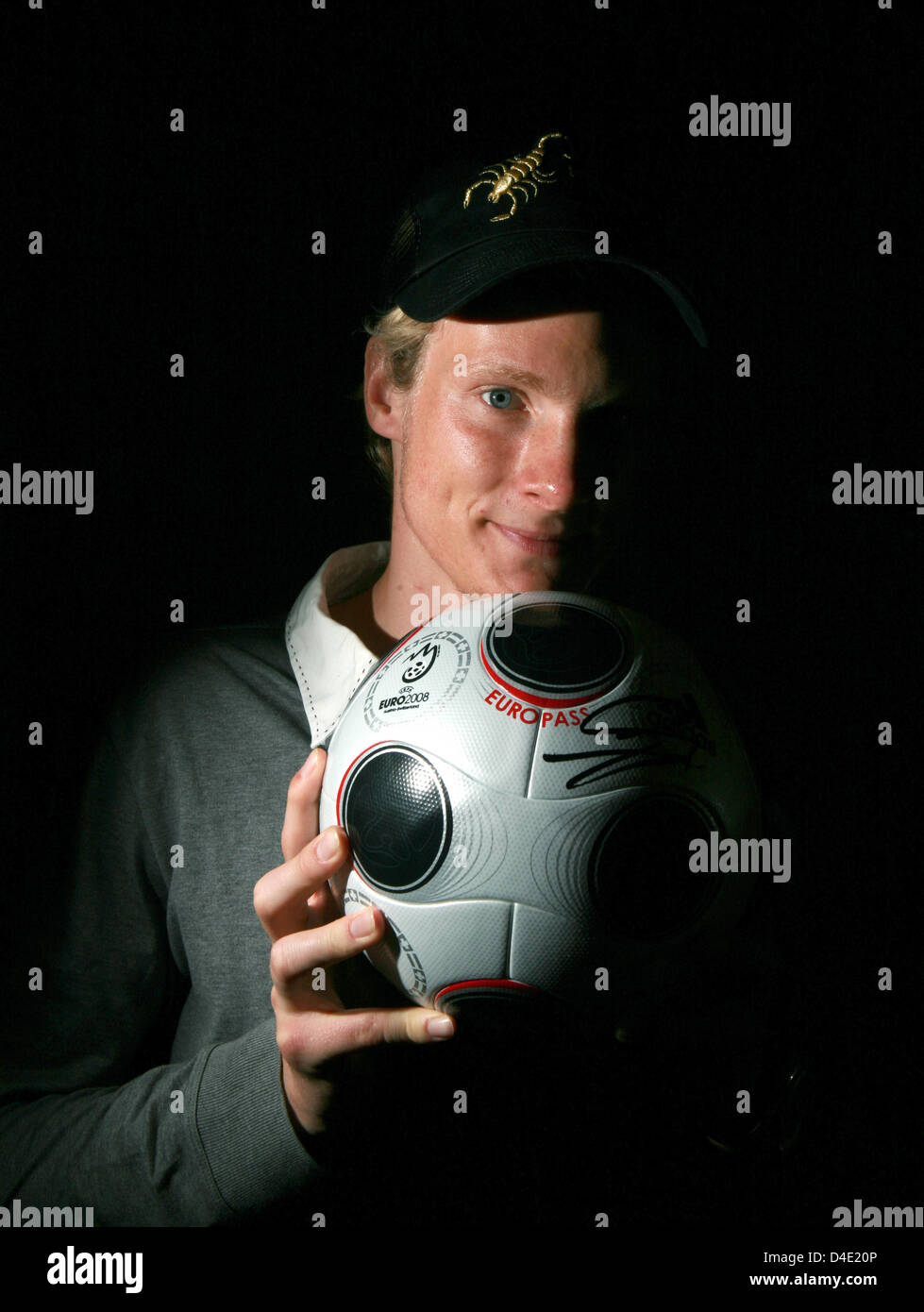 Marcell Jansen, player of Bundesliga club FC Bayern Munich poses with ...