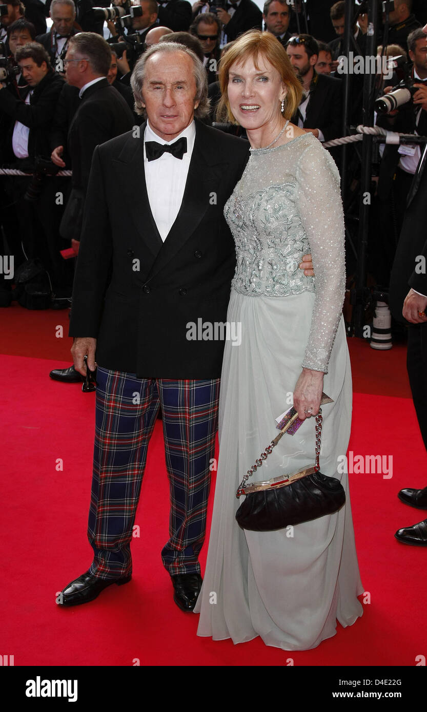 Sir Jackie Stewart (L) and his wife Lady Helen Stewart pose for ...