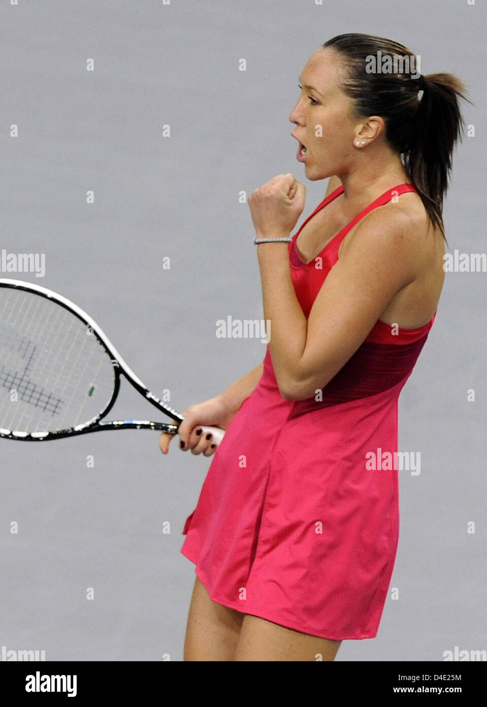 Serbian tennis player Jelena Jankovic gestures during the finals of WTA ...