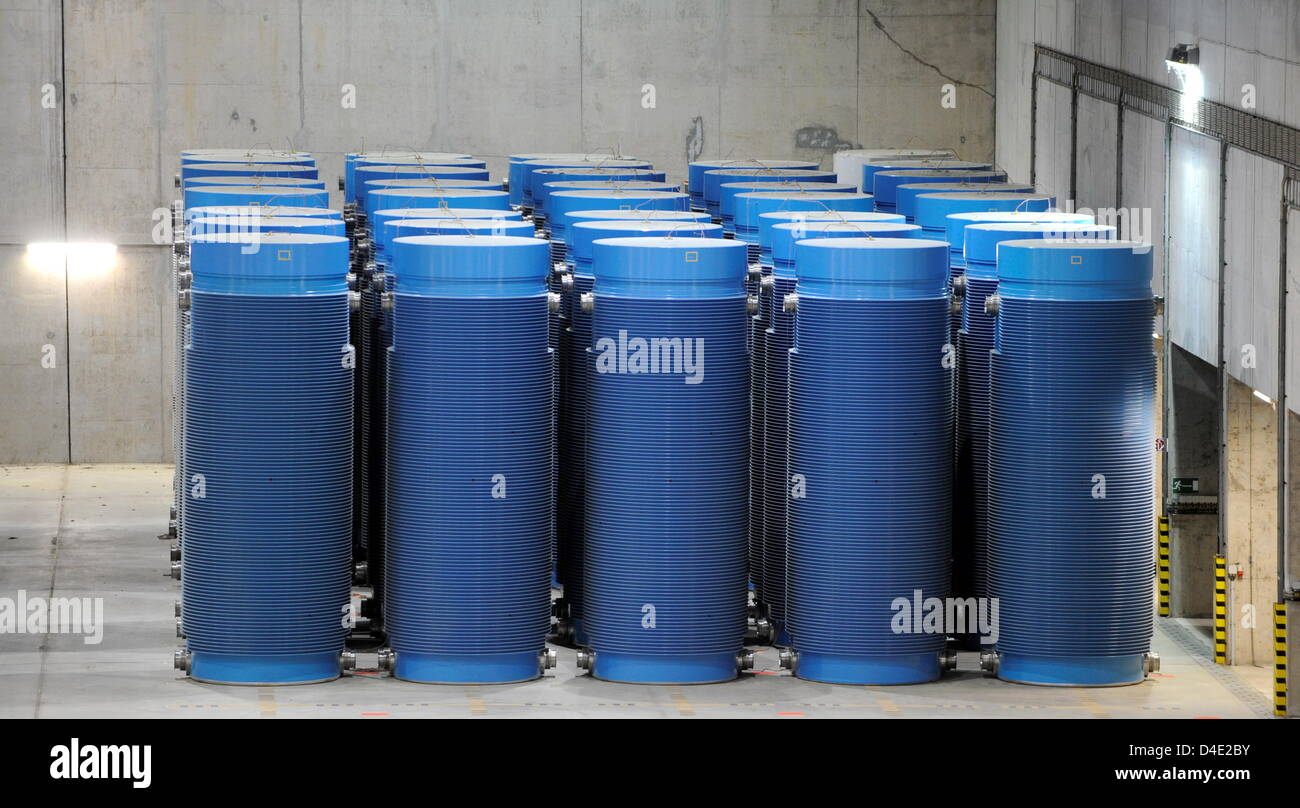 'Castor' transport boxes seen at the used fuel elements interim storage ...