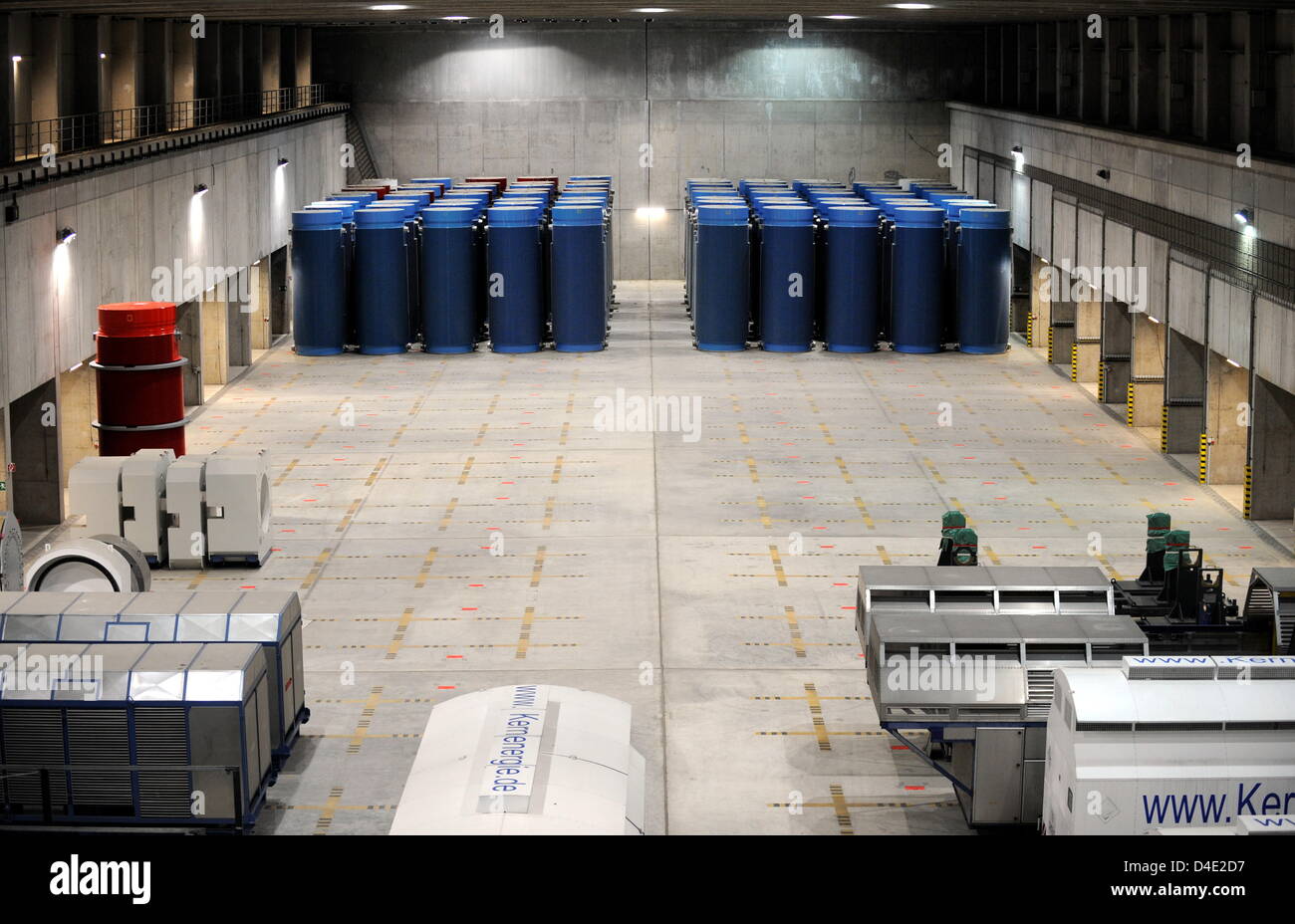 'Castor' transport boxes seen at the used fuel elements interim storage ...