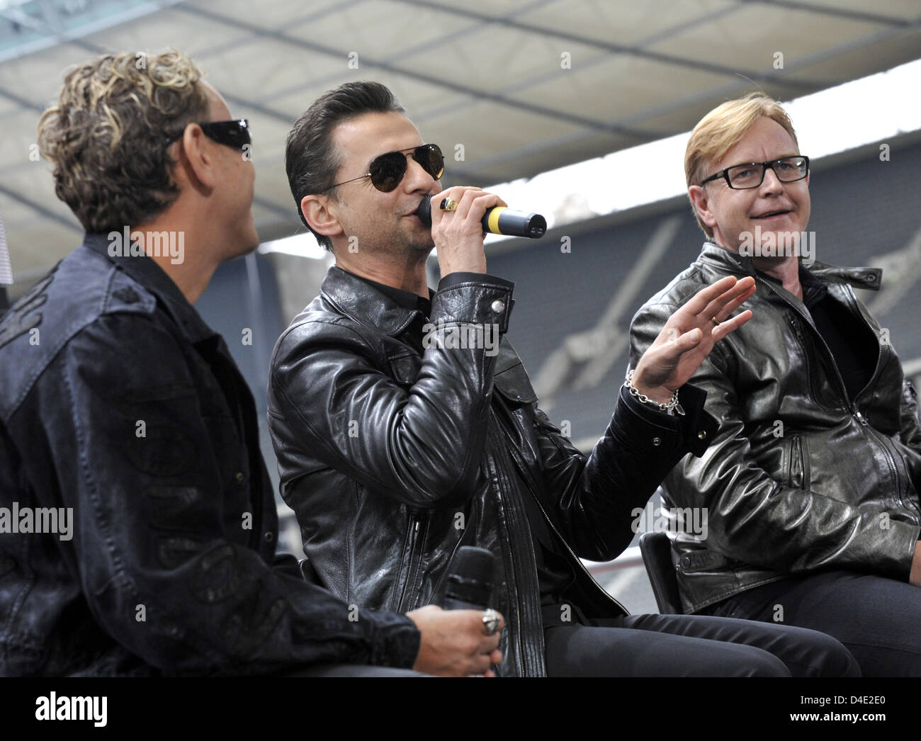 Band members of Depeche Mode, Martin Gore (L-R), singer David Gahan and ...