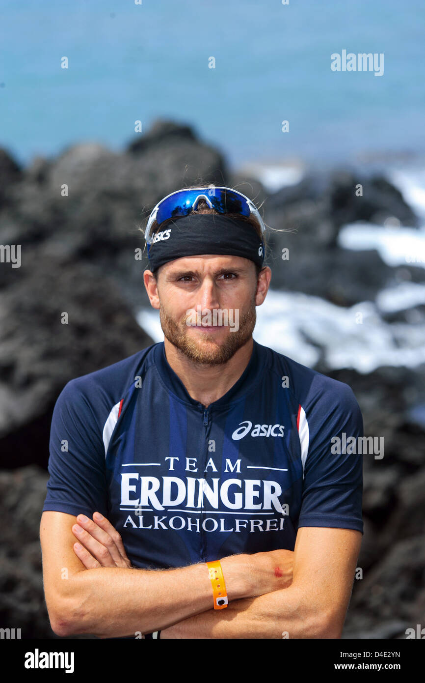 German triathlete and winner of Ironman Hawaii 2005 Faris Al-Sultan ...