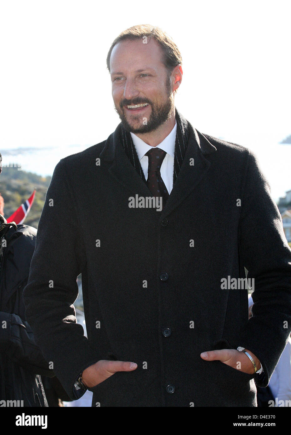 Crown Prince Haakon of Norway visits the Telemark region town Kragero ...