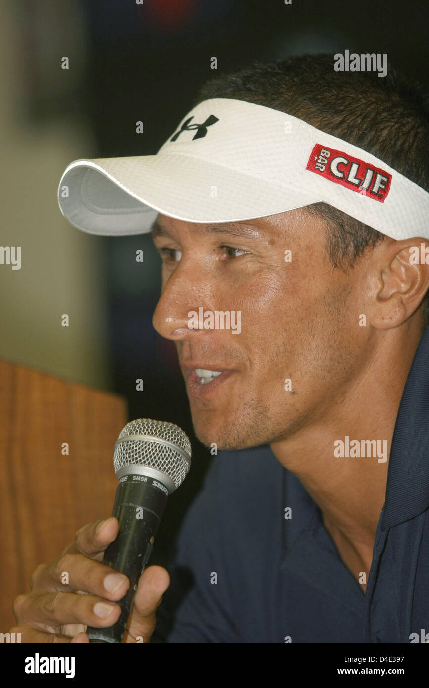 Previous year's winner of Ironman-Triathlon Hawaii, Australian Chris Mc ...